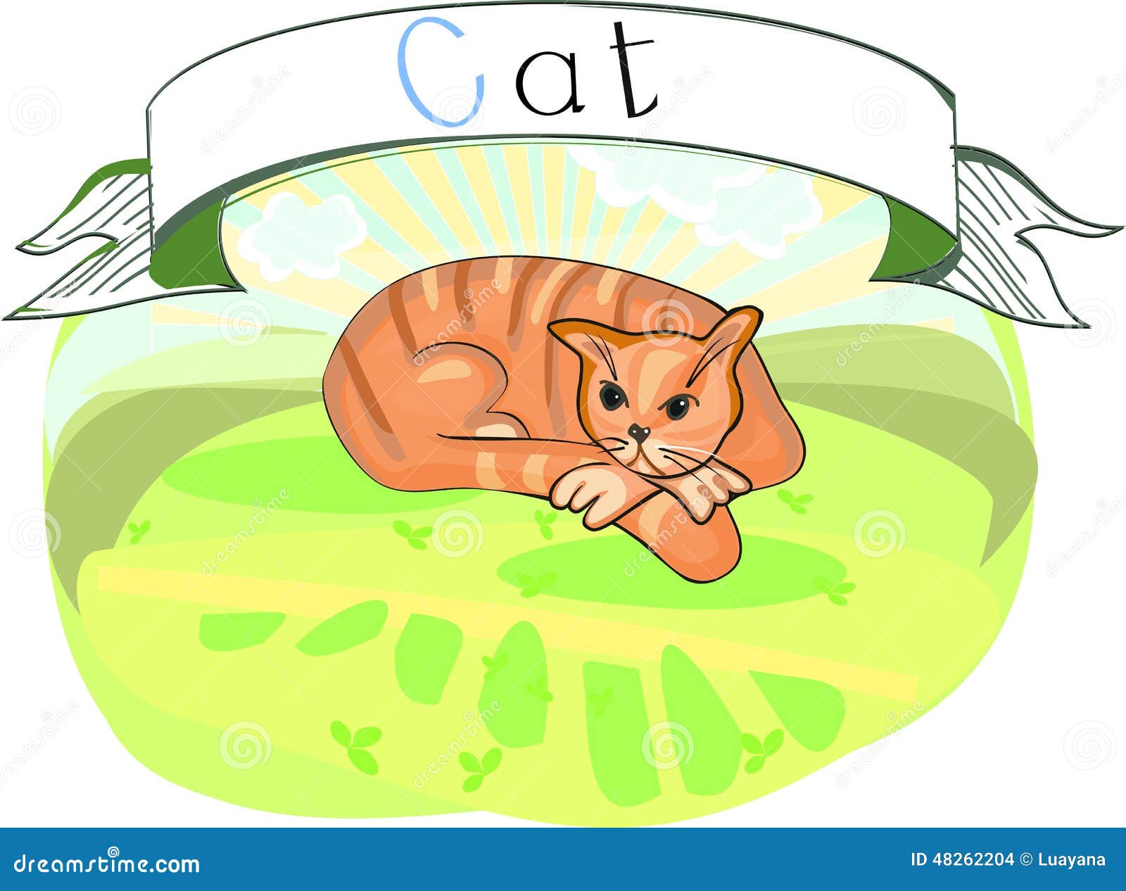 Cat with title stock vector. Illustration of nature, domestic - 48262204
