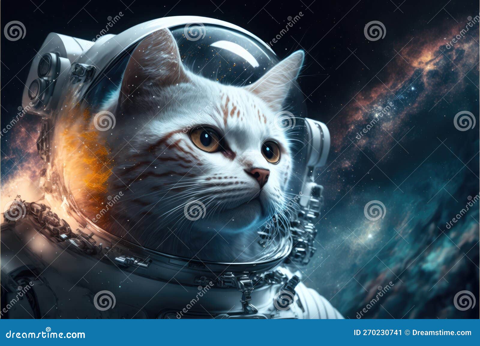 Cat Travelling into Space, Generated Ai Stock Illustration ...