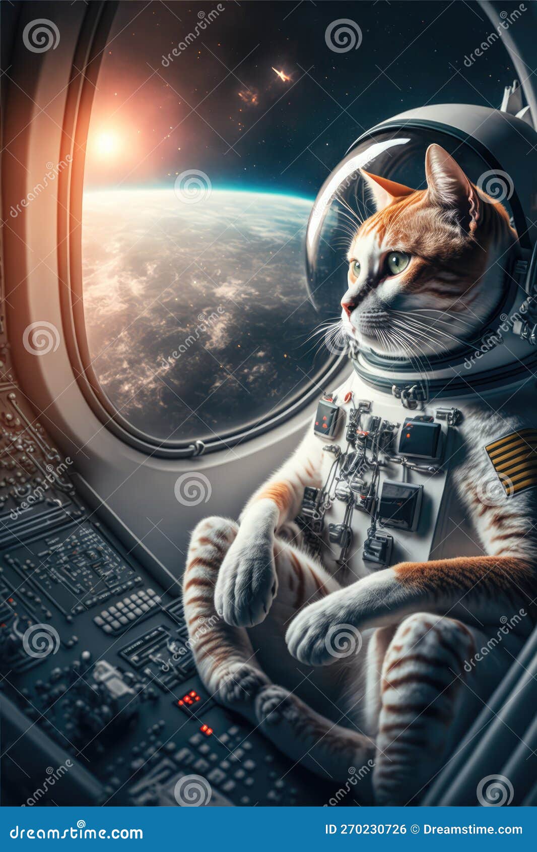 Cat Travelling into Space, Generated Ai Stock Illustration ...