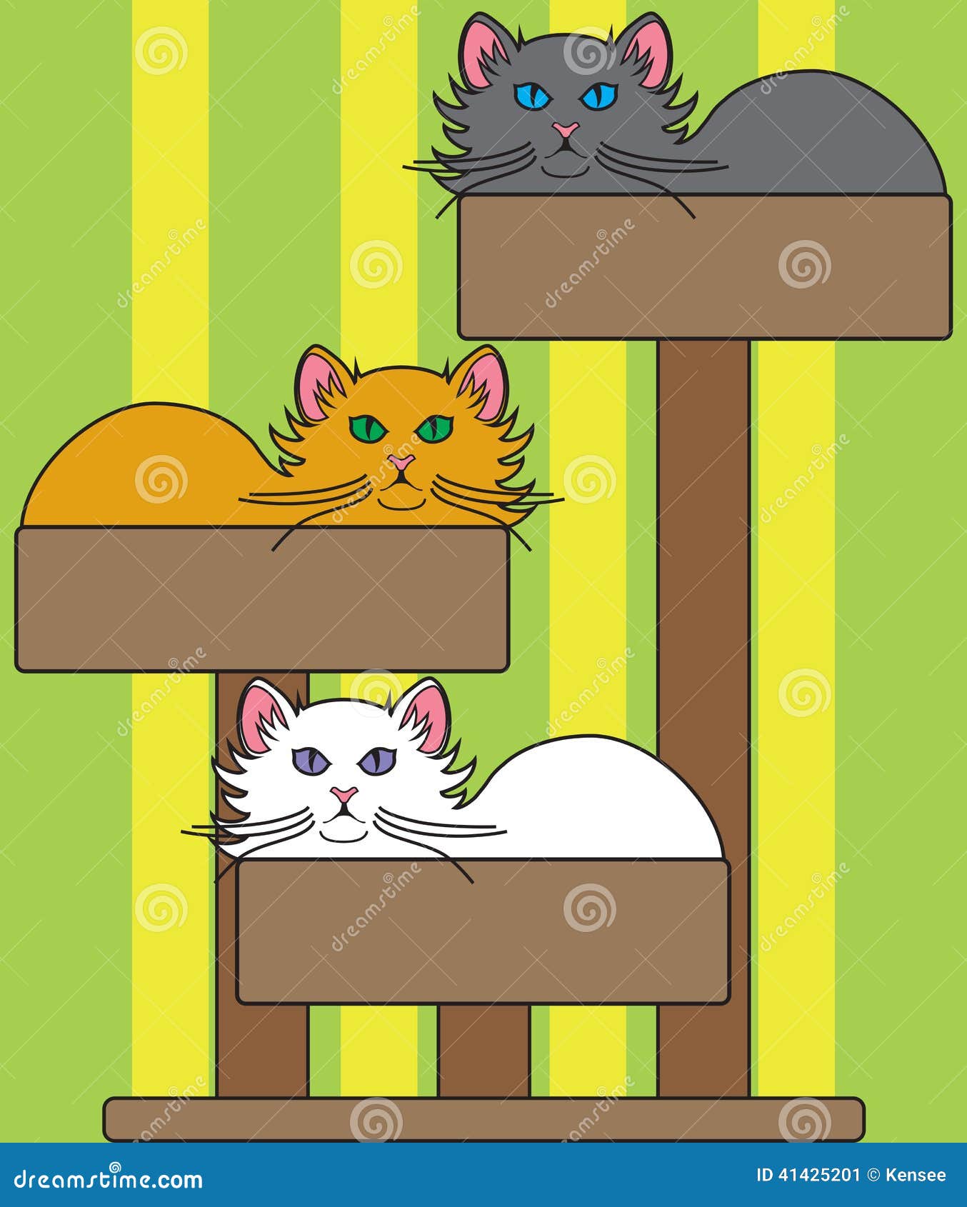 Cat Tree stock vector. Illustration of predators, pretty - 41425201