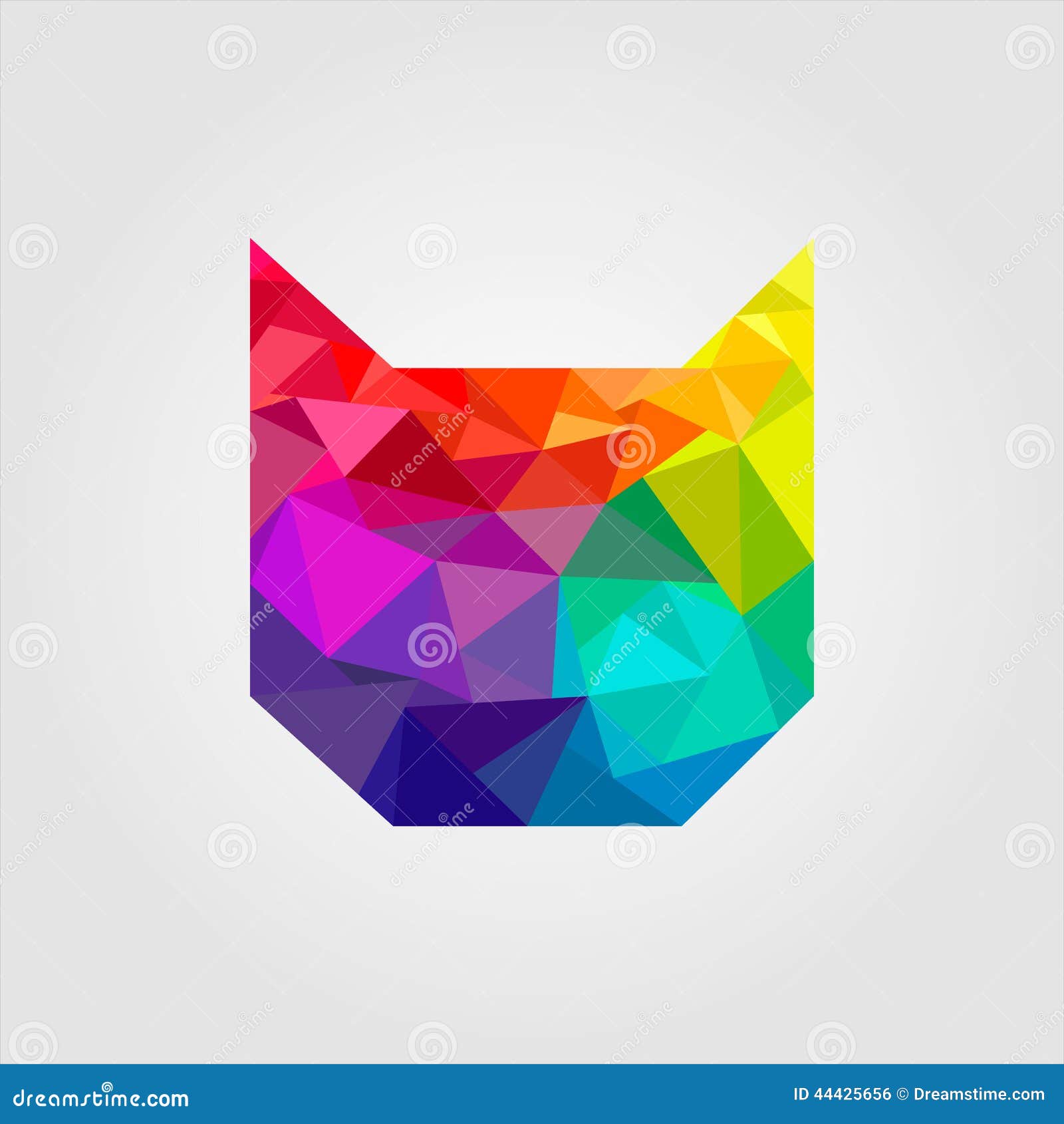 Cat of triangles stock illustration. Illustration of colorful - 44425656