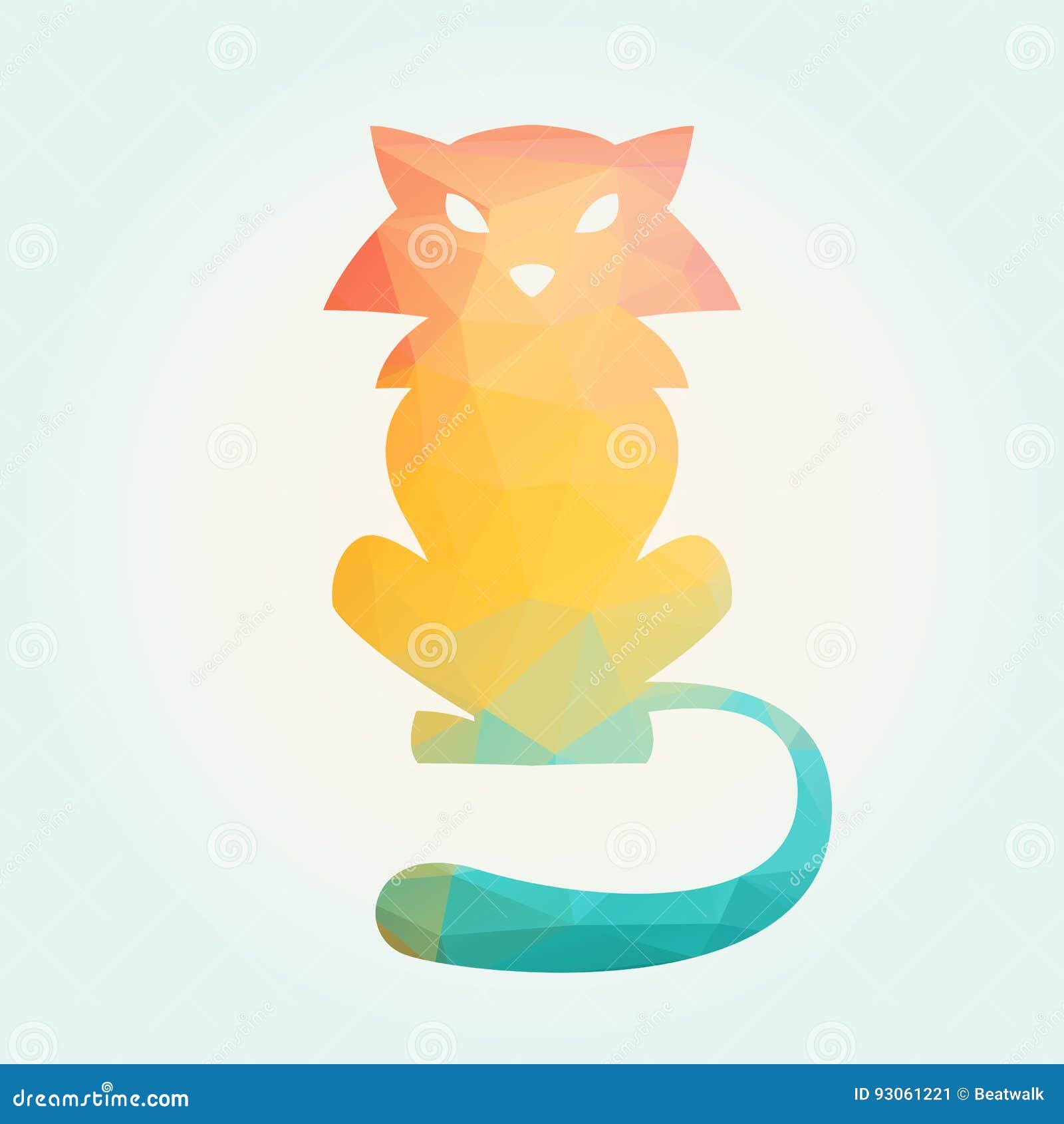 Cat of triangles stock vector. Illustration of concept - 93061221