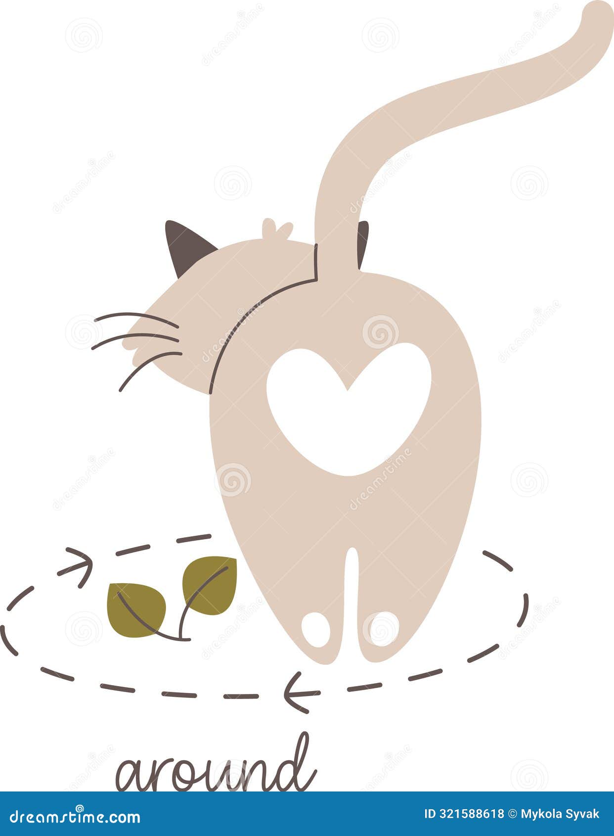 Cat Turning Around stock vector. Illustration of animal - 321588618