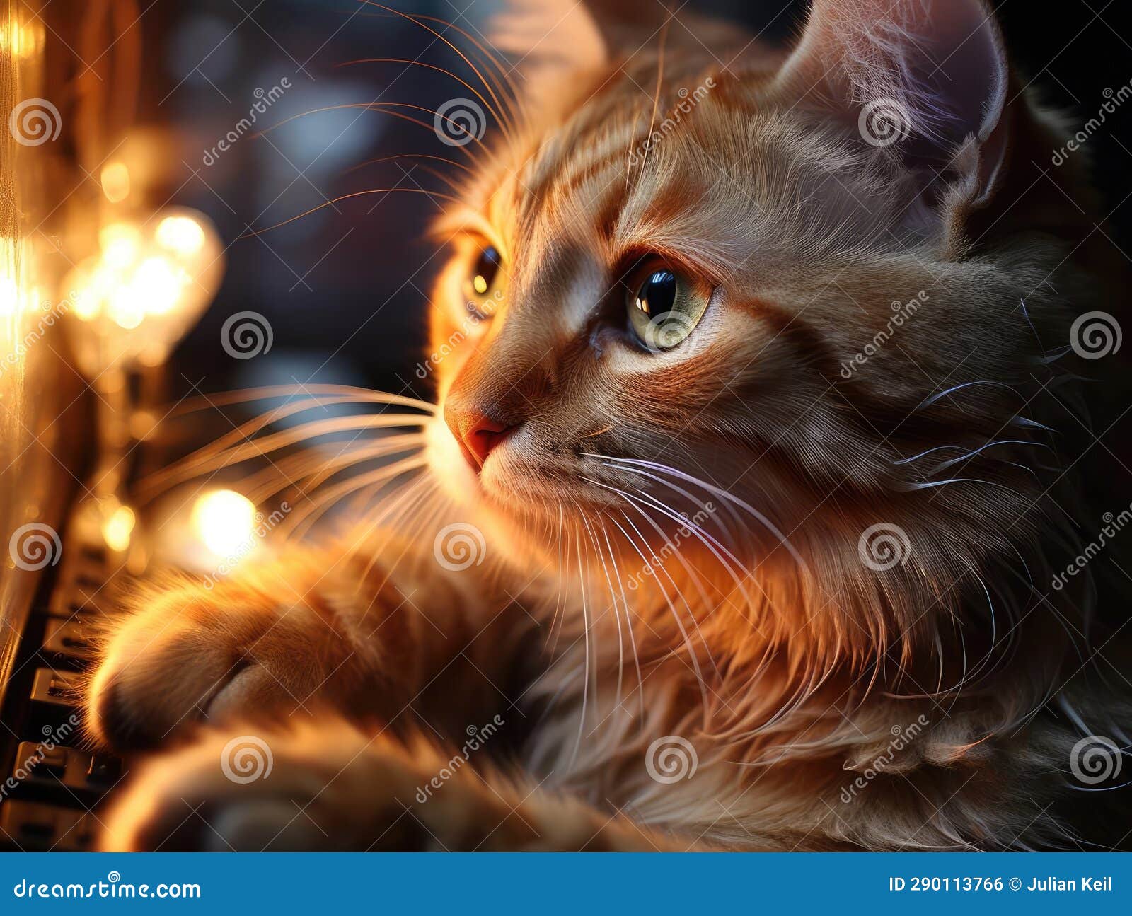 Cat Using Computer at Home Office Stock Illustration - Illustration of ...