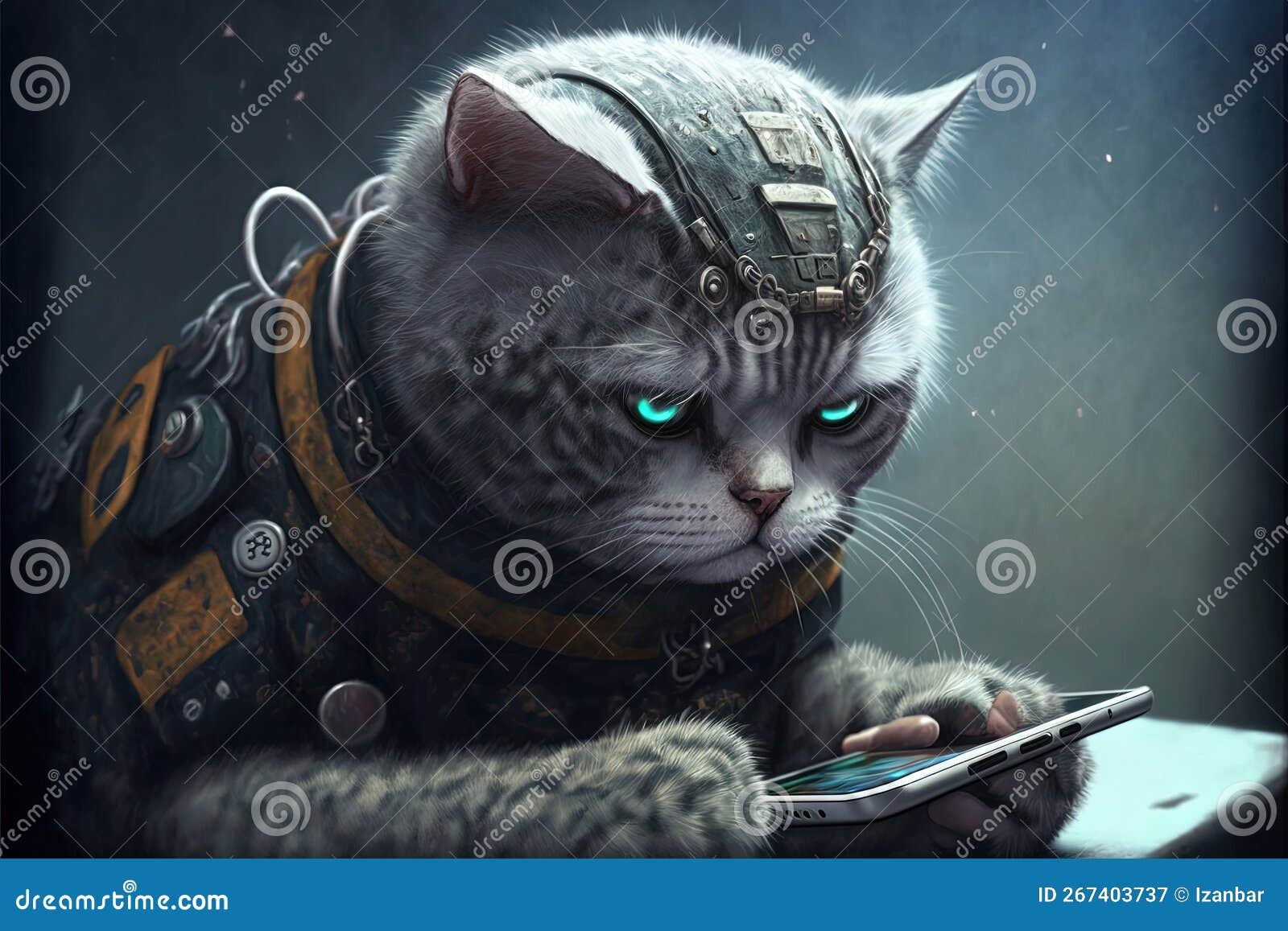 Cat Using Smartphone. Concept for Pets Using Technology, or Animals ...