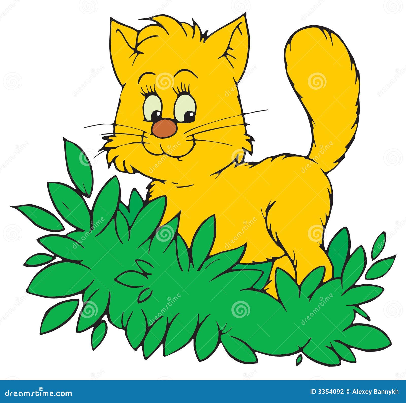 Cat (vector clip-art) stock vector. Illustration of cheerful - 3354092