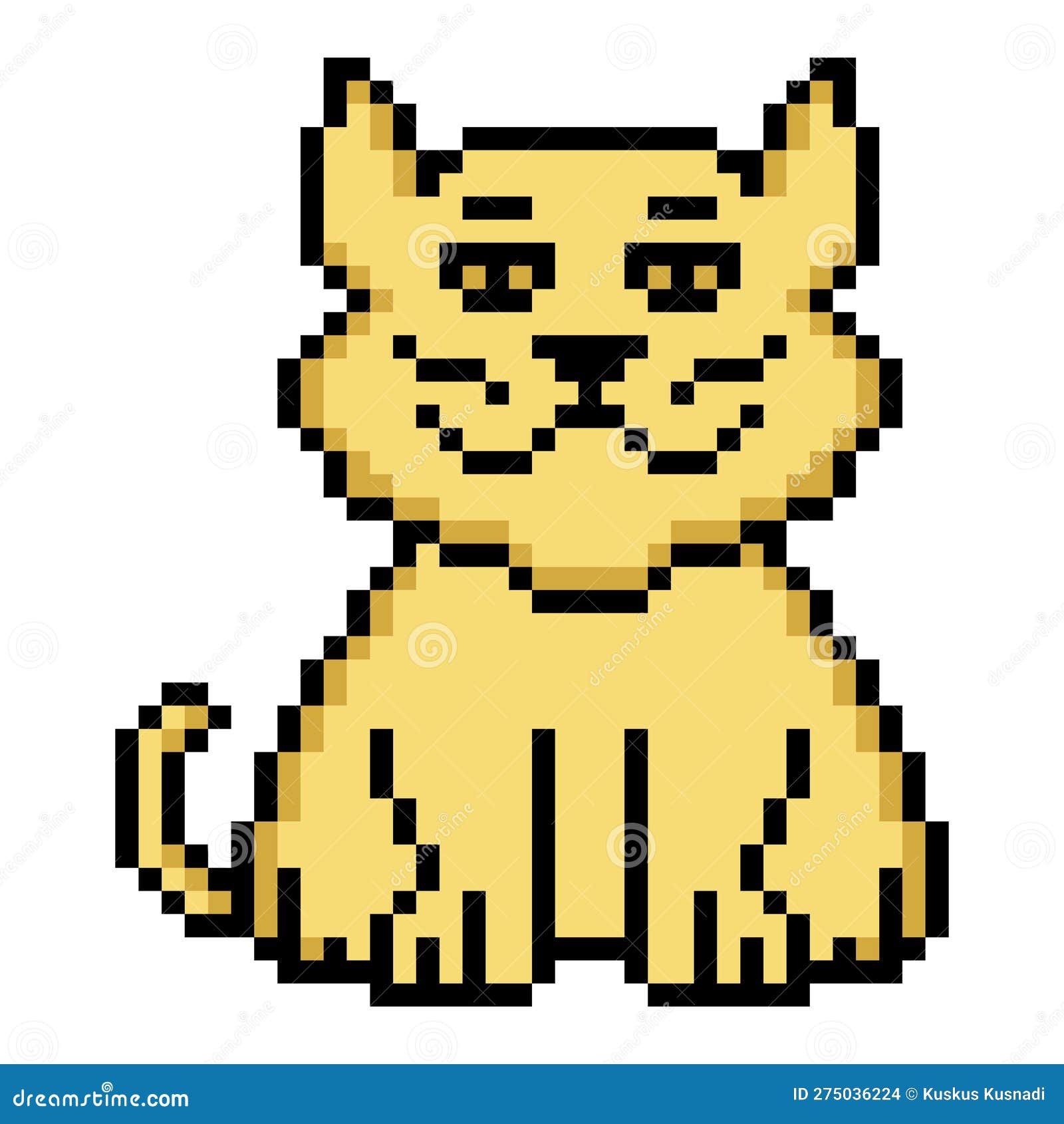 Cat Vector Illustration in Pixel Art Stock Vector - Illustration of abstract, adorable: 275036224