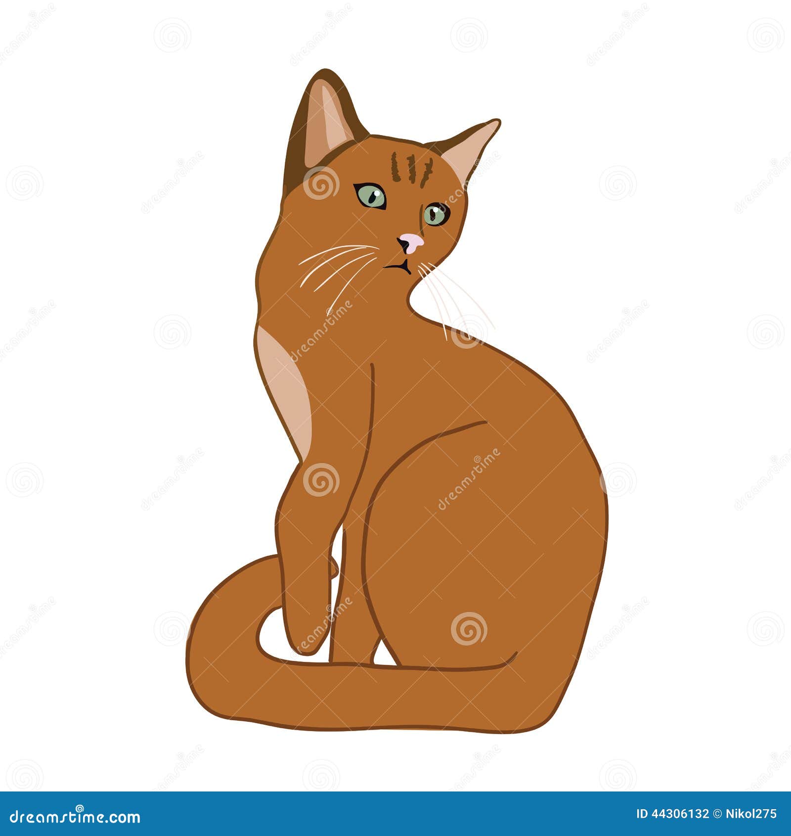 Cat in vector stock vector. Illustration of isolated - 44306132
