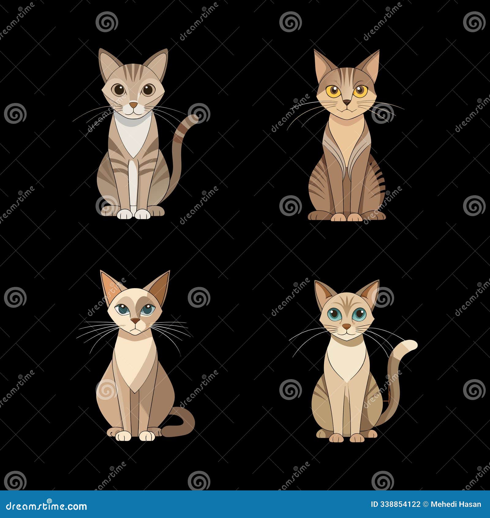 Cat Vector Set Designs for Artwork and Custom Projects Stock Vector ...