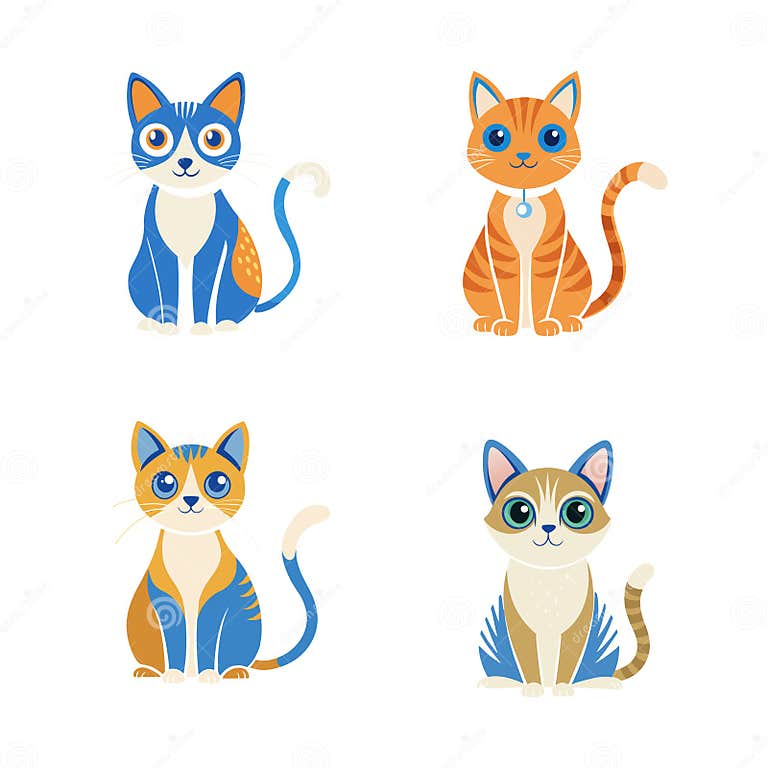 Cat Vector Set Designs for Artwork and Custom Projects Stock Vector ...