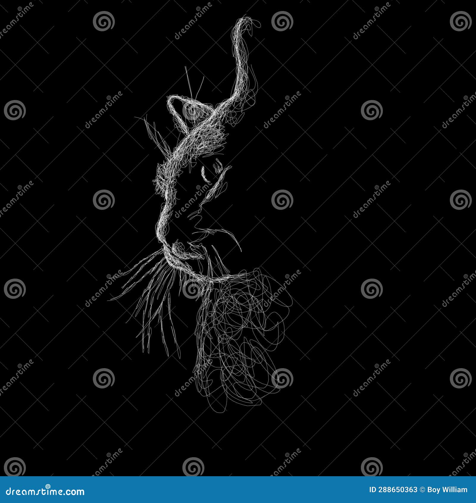 Cat Vector Sketch Illustration, Scribble Art Stock Vector ...