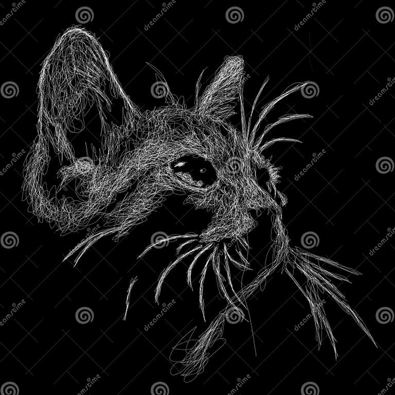 Cat Vector Sketch Illustration, Scribble Art Stock Vector ...