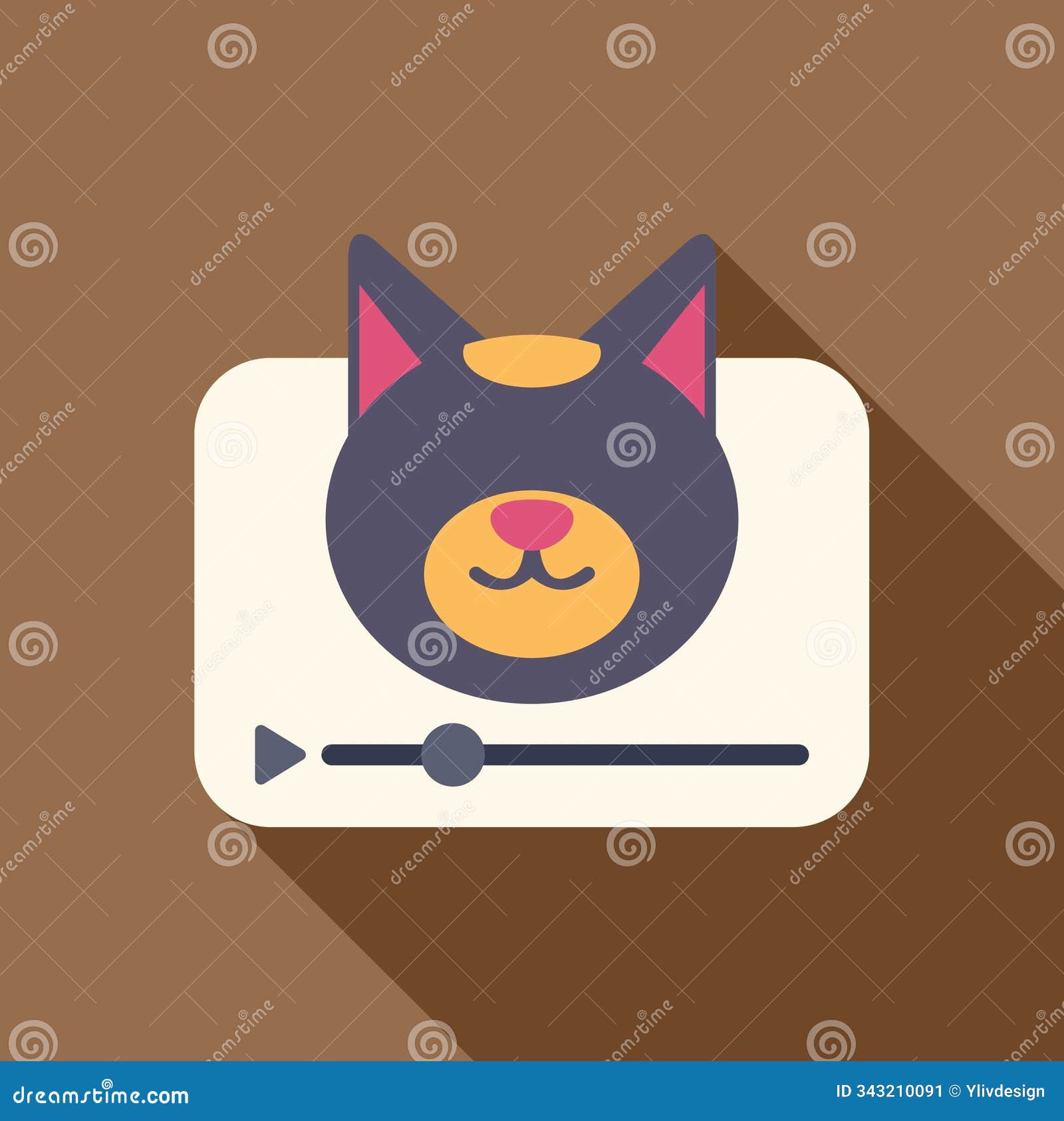 Cat Video Playing on Media Player Interface with Progress Bar Stock ...