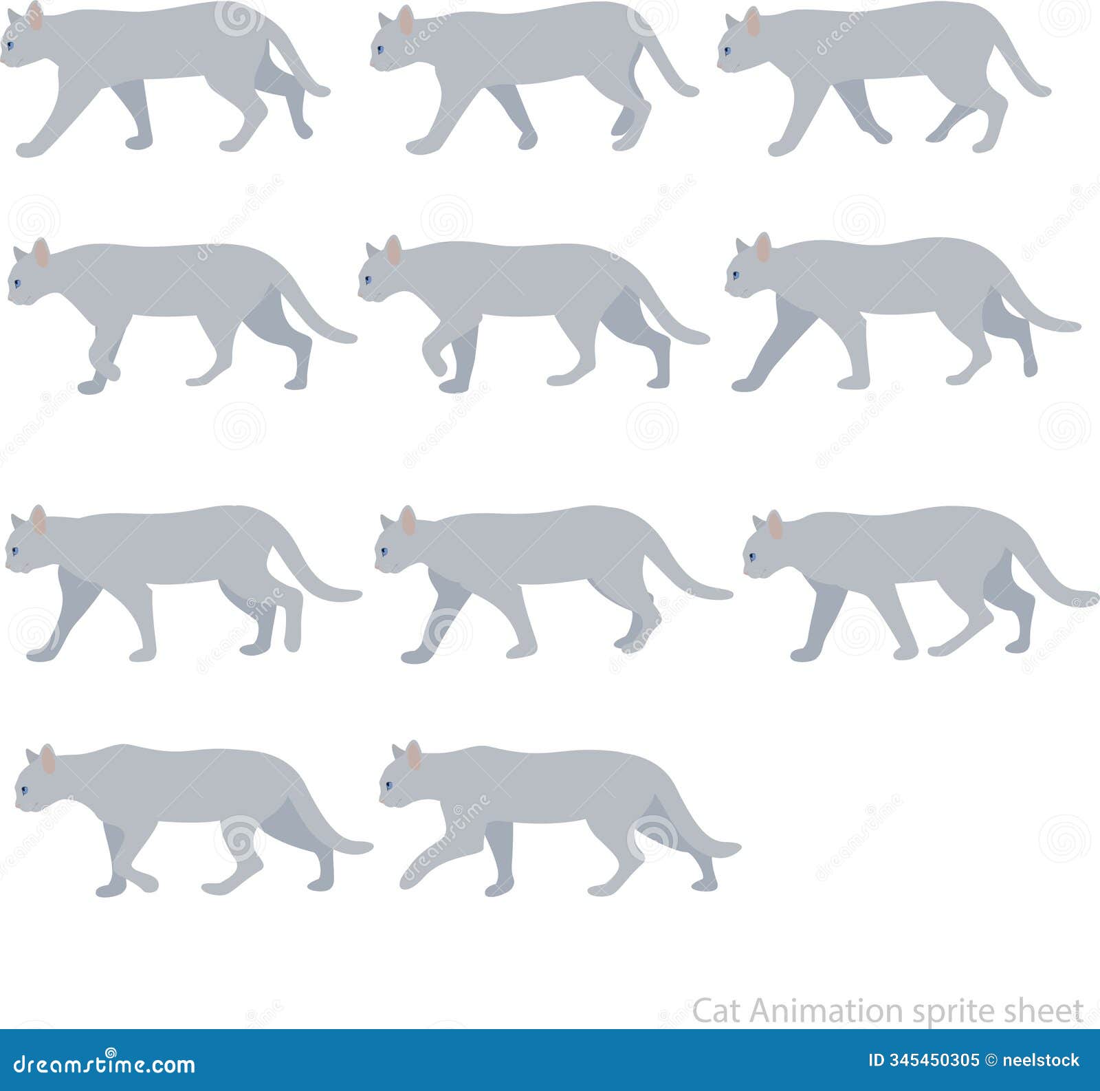 Cat Walk, Animation Sprite Sheet Cartoon Vector | CartoonDealer.com ...