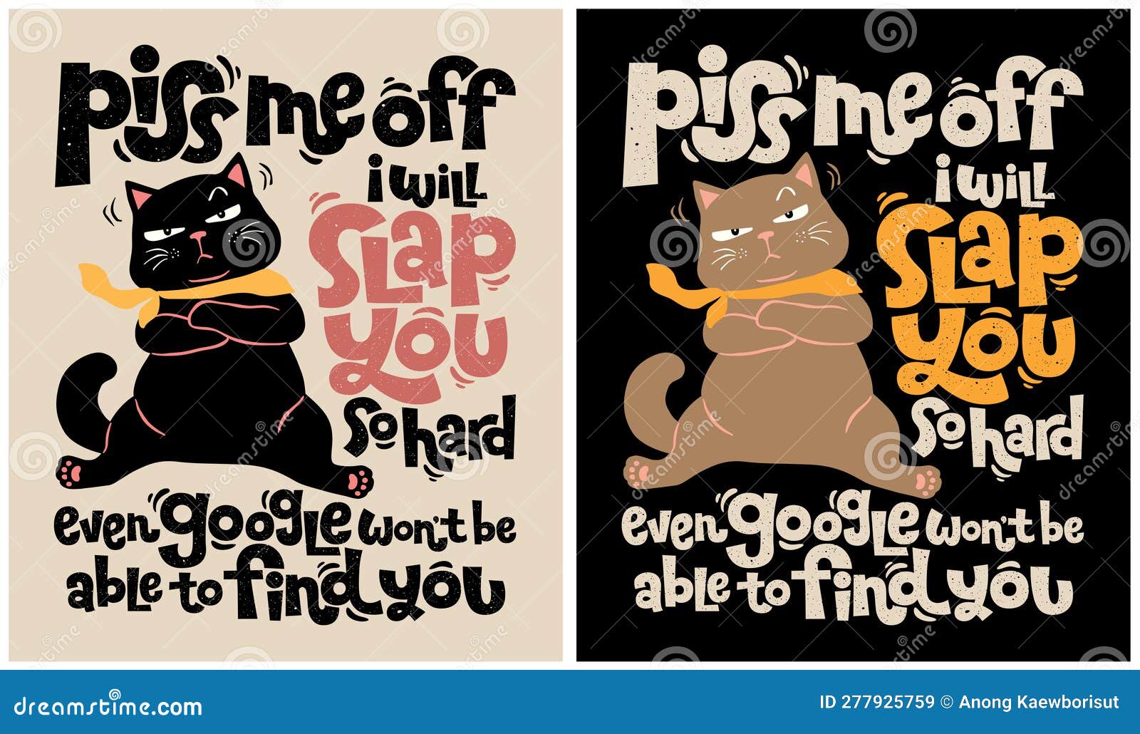 Cat Warning - Cat Lover - Funny Cat Stock Vector - Illustration of ...