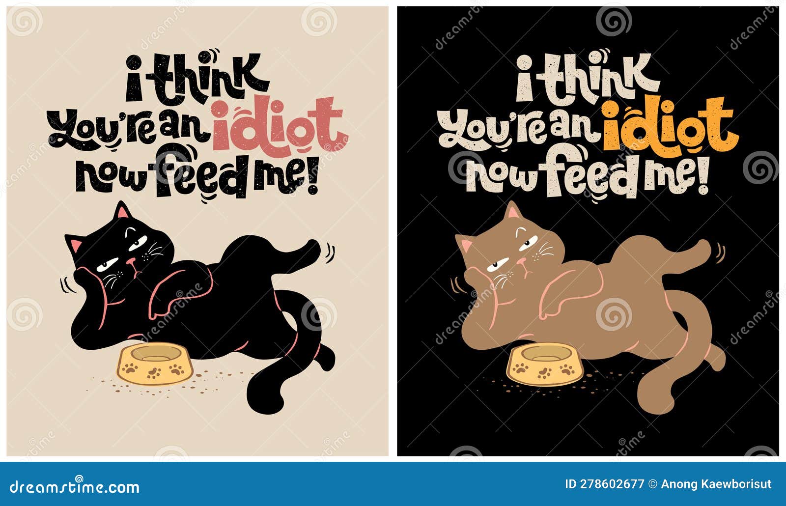 Cat Warning - Cat Lover - Funny Cat Stock Vector - Illustration of ...