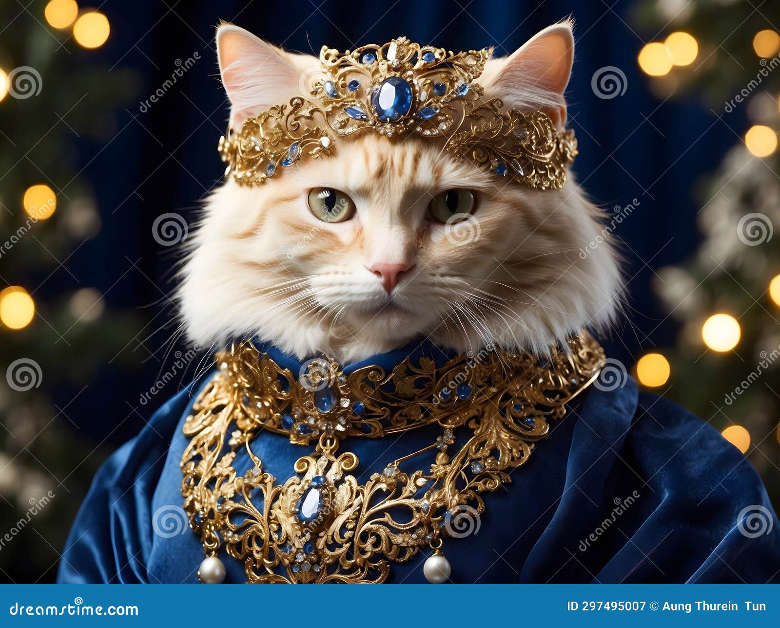 A Cat Wearing Christmas Themed Clothes Stock Image - Image of santa ...