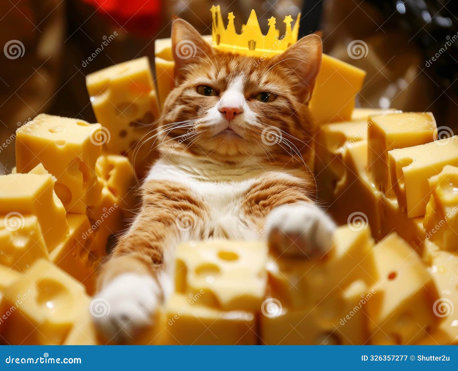 A cat wearing a crown stock illustration. Illustration of monarchical ...