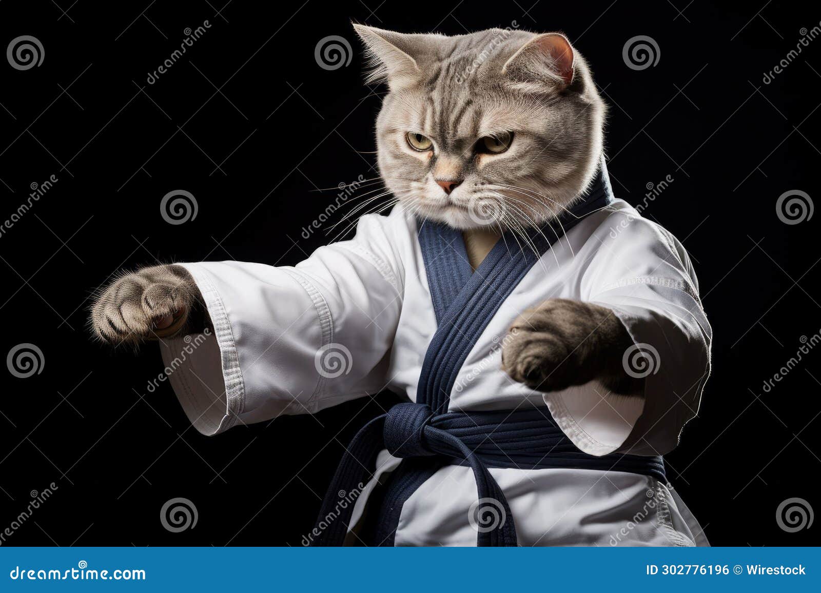 A Cat Wearing A Karate Uniform Stock Photography | CartoonDealer.com ...