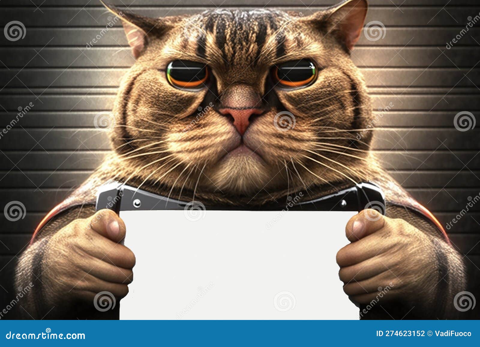 A Cat with a White Billboard. Copy Space Stock Illustration ...