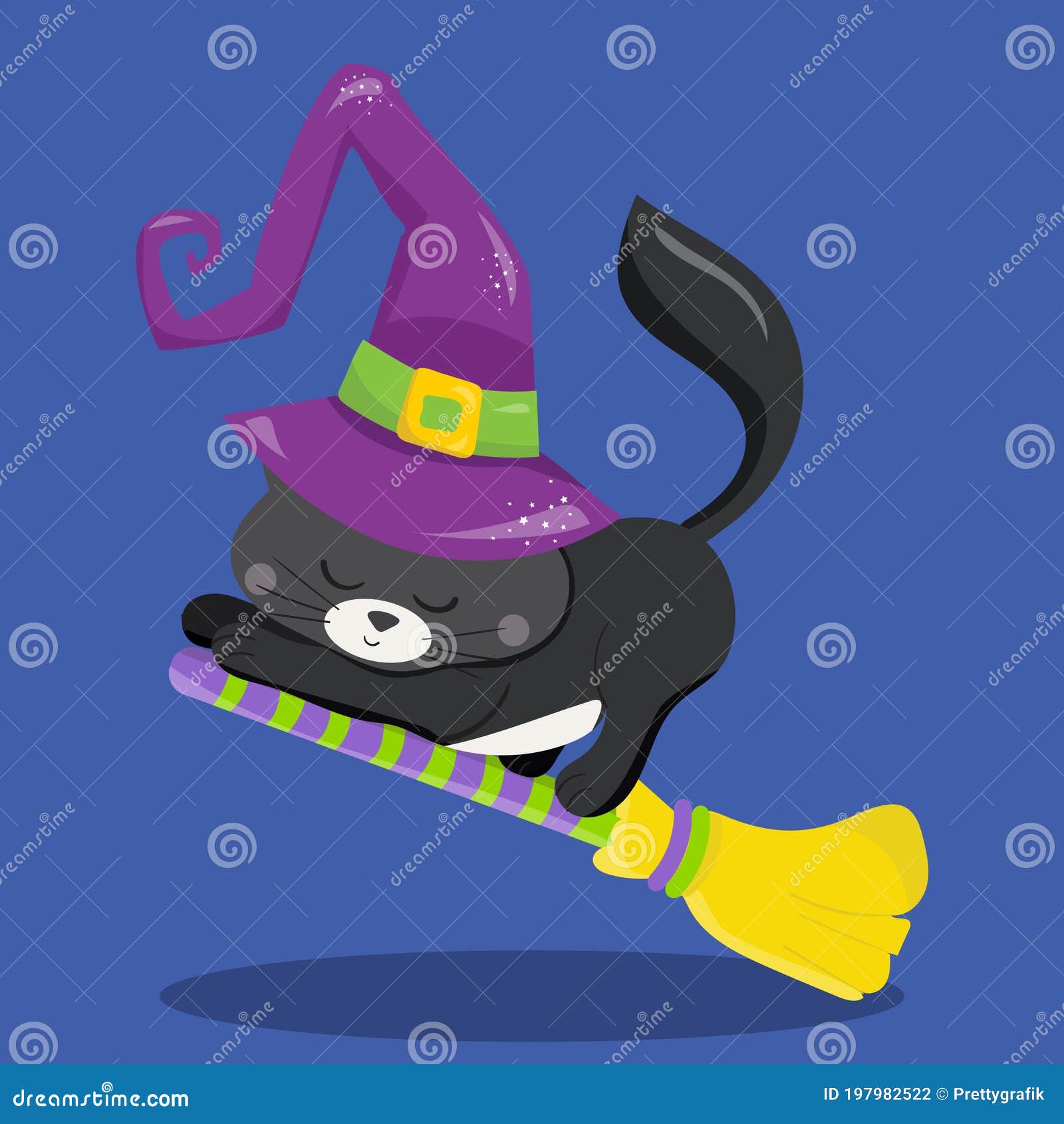 CAT WITCH 03 stock vector. Illustration of graphic, cartoon - 197982522
