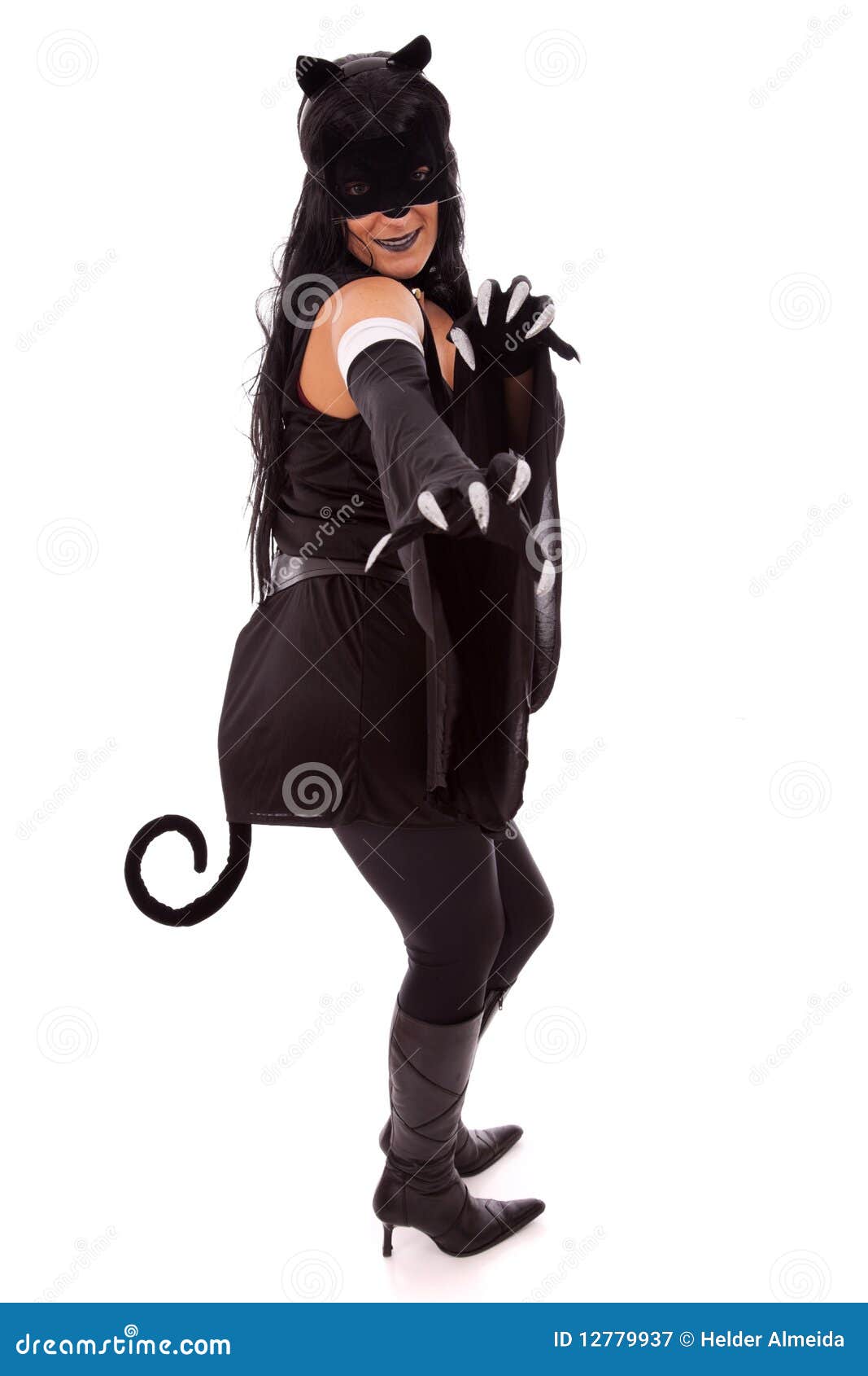 Cat Woman stock image. Image of woman, young, white, look - 12779937