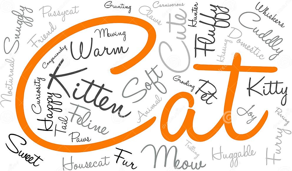 Cat Word Cloud ilustração do vetor. Ilustração de grunhir - 108484653