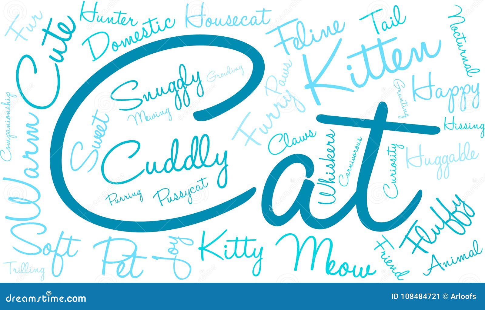 Cat Word Cloud illustration de vecteur. Illustration du minou - 108484721