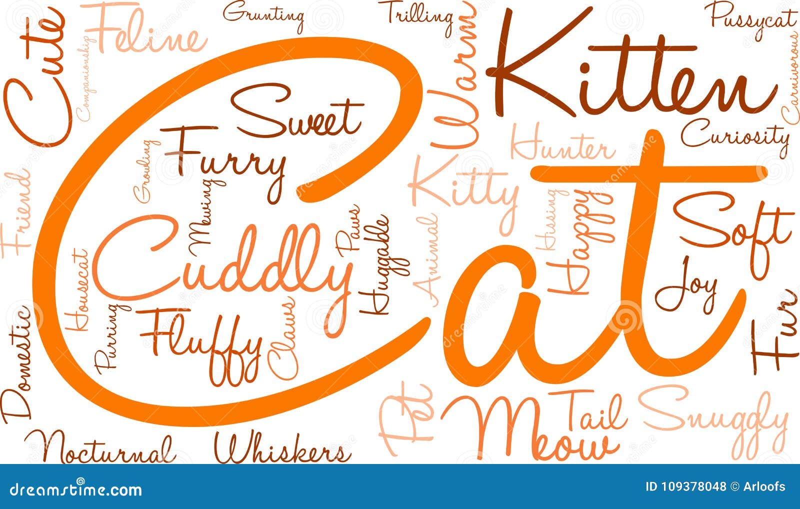 Cat Word Cloud stock abbildung. Illustration von brummen - 109378048