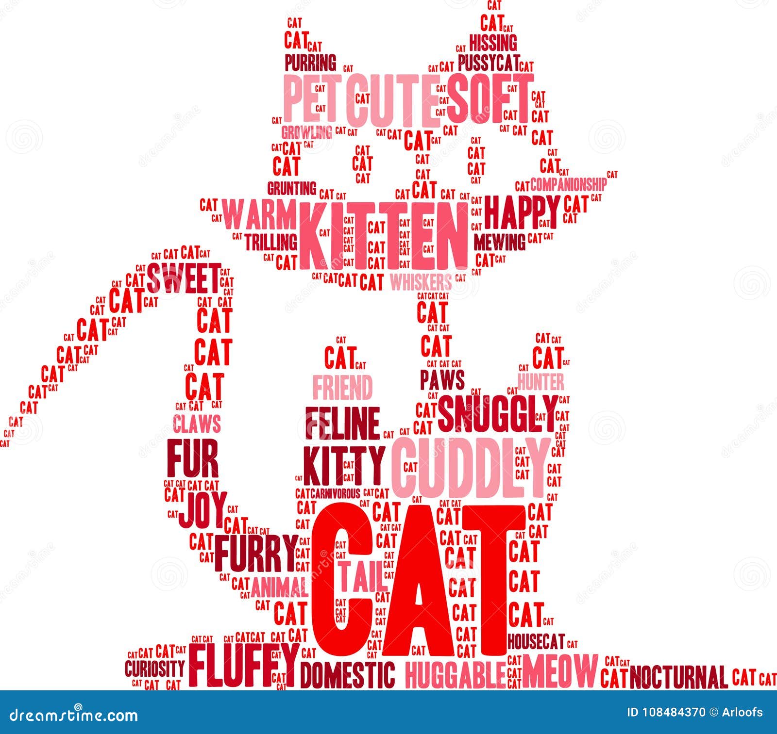 Cat Word Cloud stock vector. Illustration of happy, sweet - 108484370