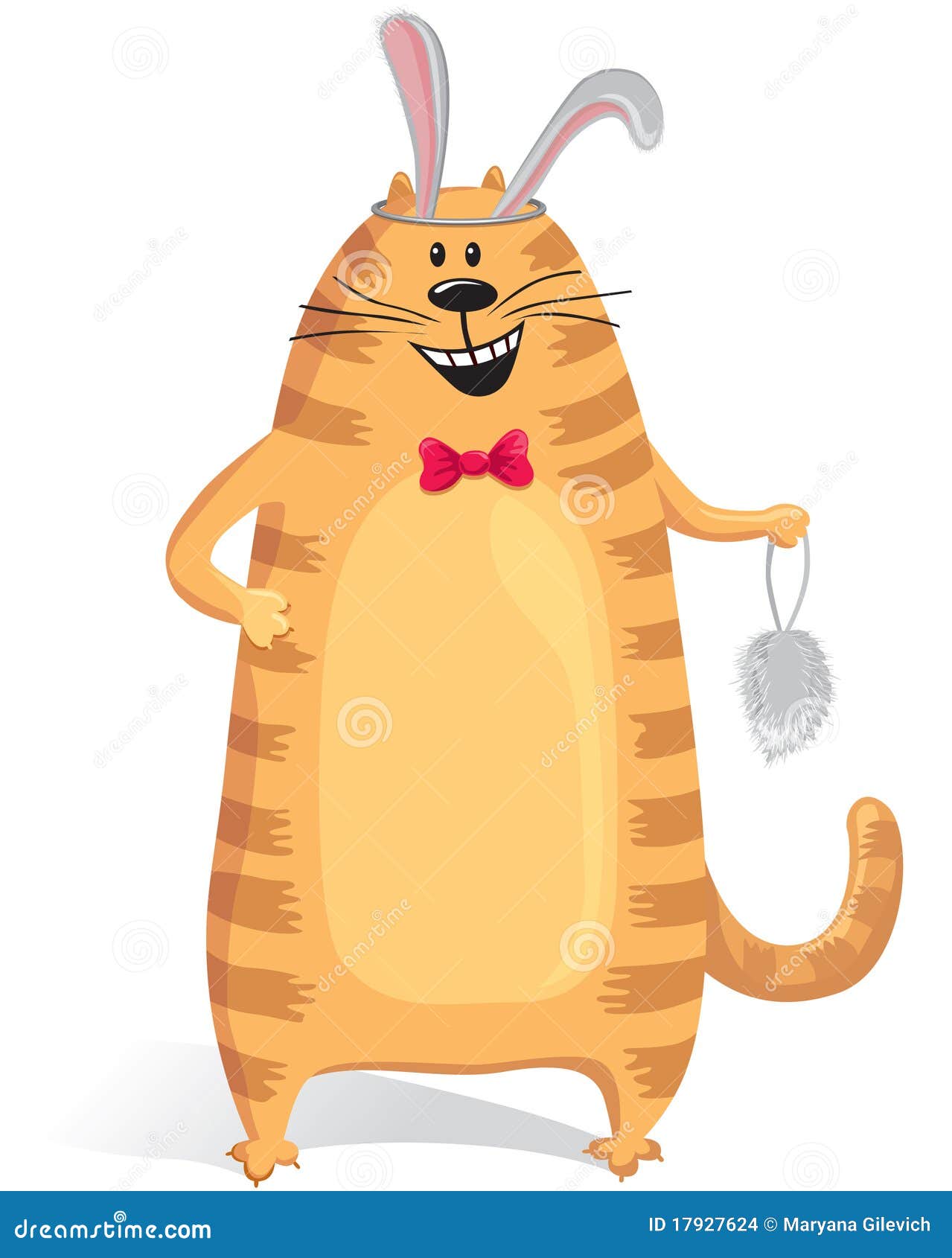 Cat wore rabbit ears stock vector. Illustration of dressing - 17927624