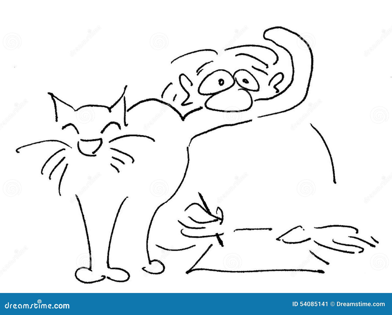 Cat while working stock illustration. Illustration of tail - 54085141