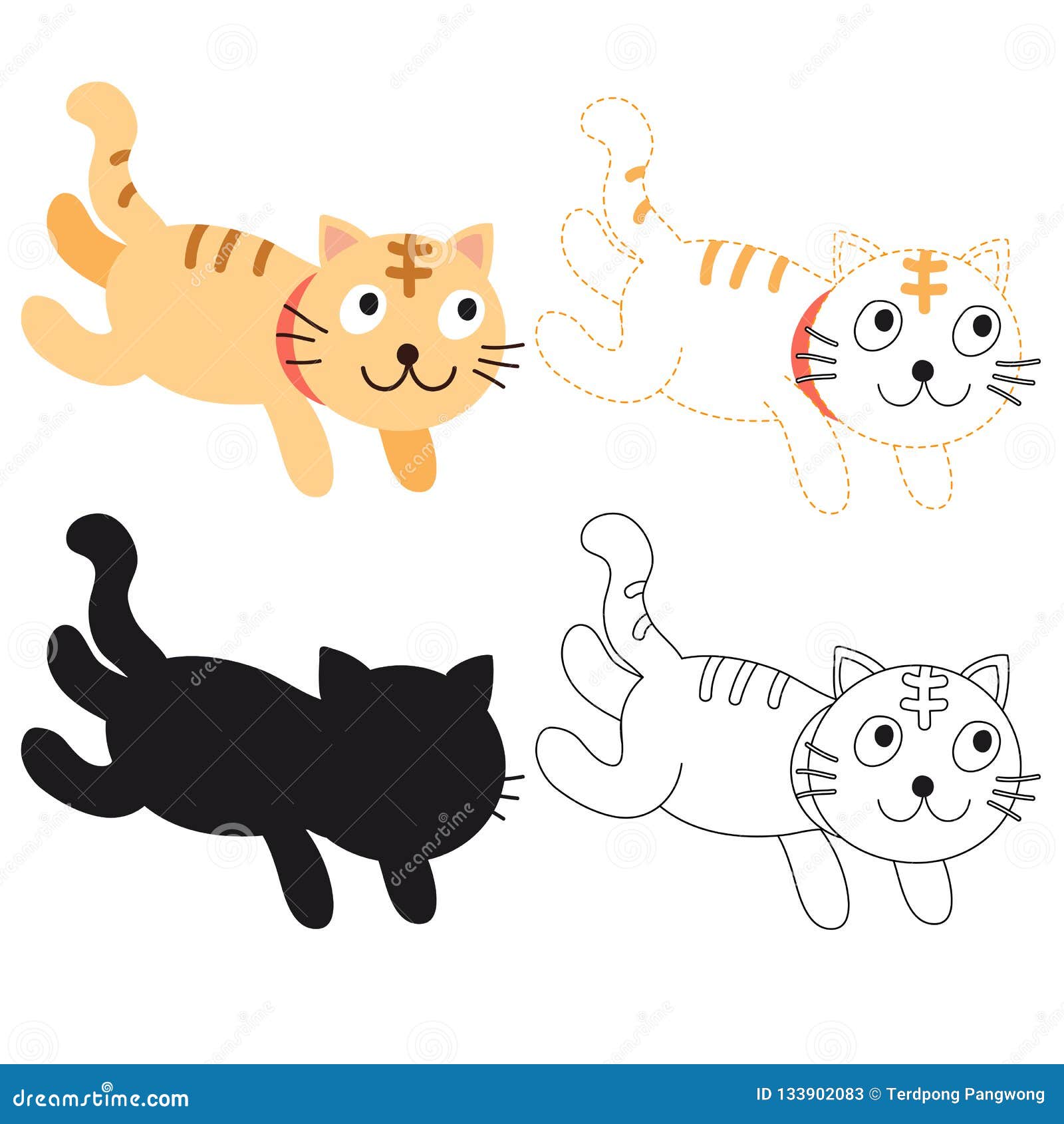 Cat Worksheet Vector Design Stock Illustration - Illustration of color ...