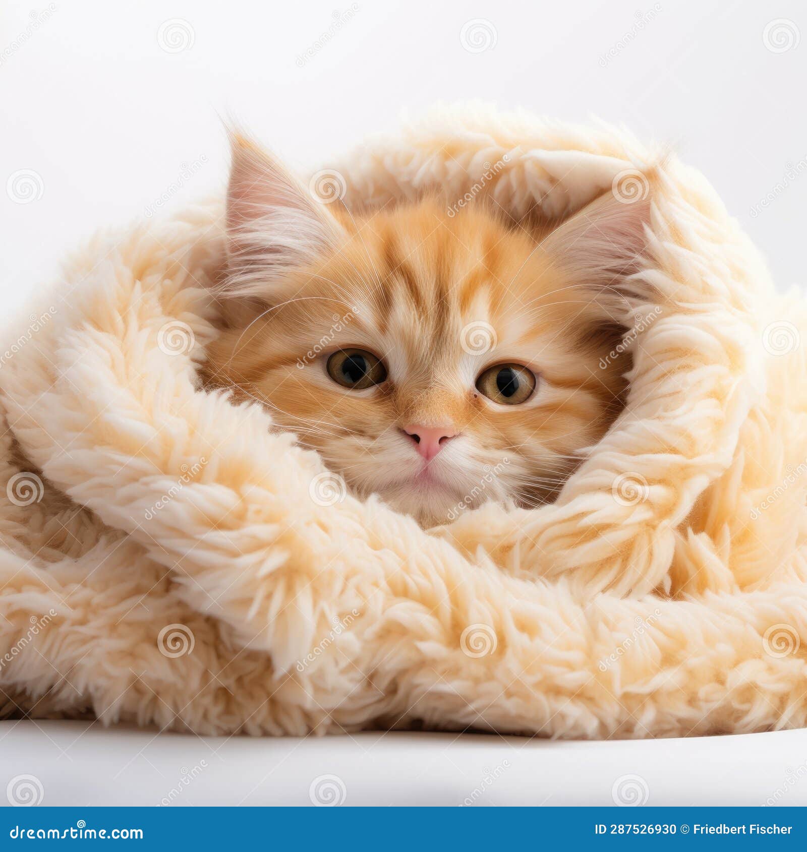 A Cat is Wrapped Up in a Blanket. Stock Illustration - Illustration of ...