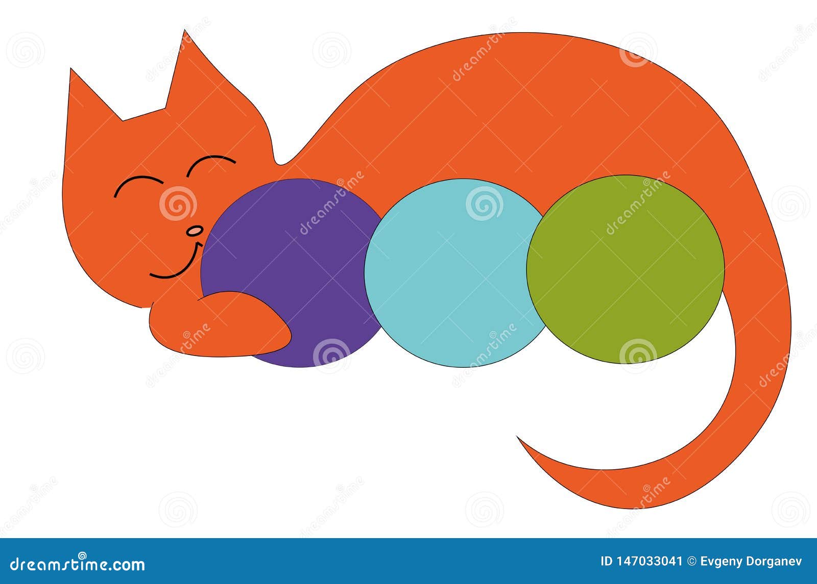 Cat and yarn logo stock vector. Illustration of vector - 147033041