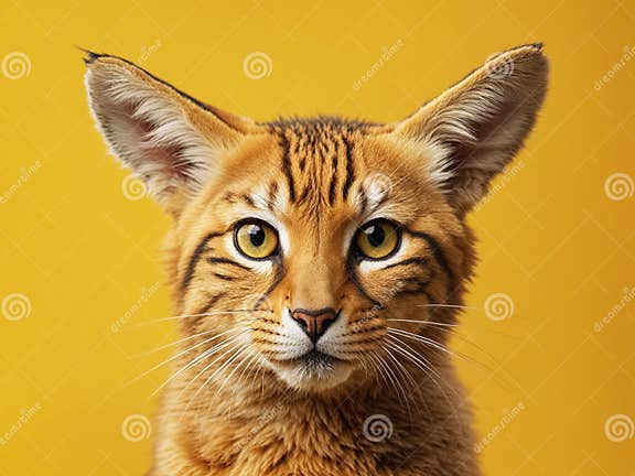 Cat on a Yellow Background. Stock Photo - Image of purebred, animal ...