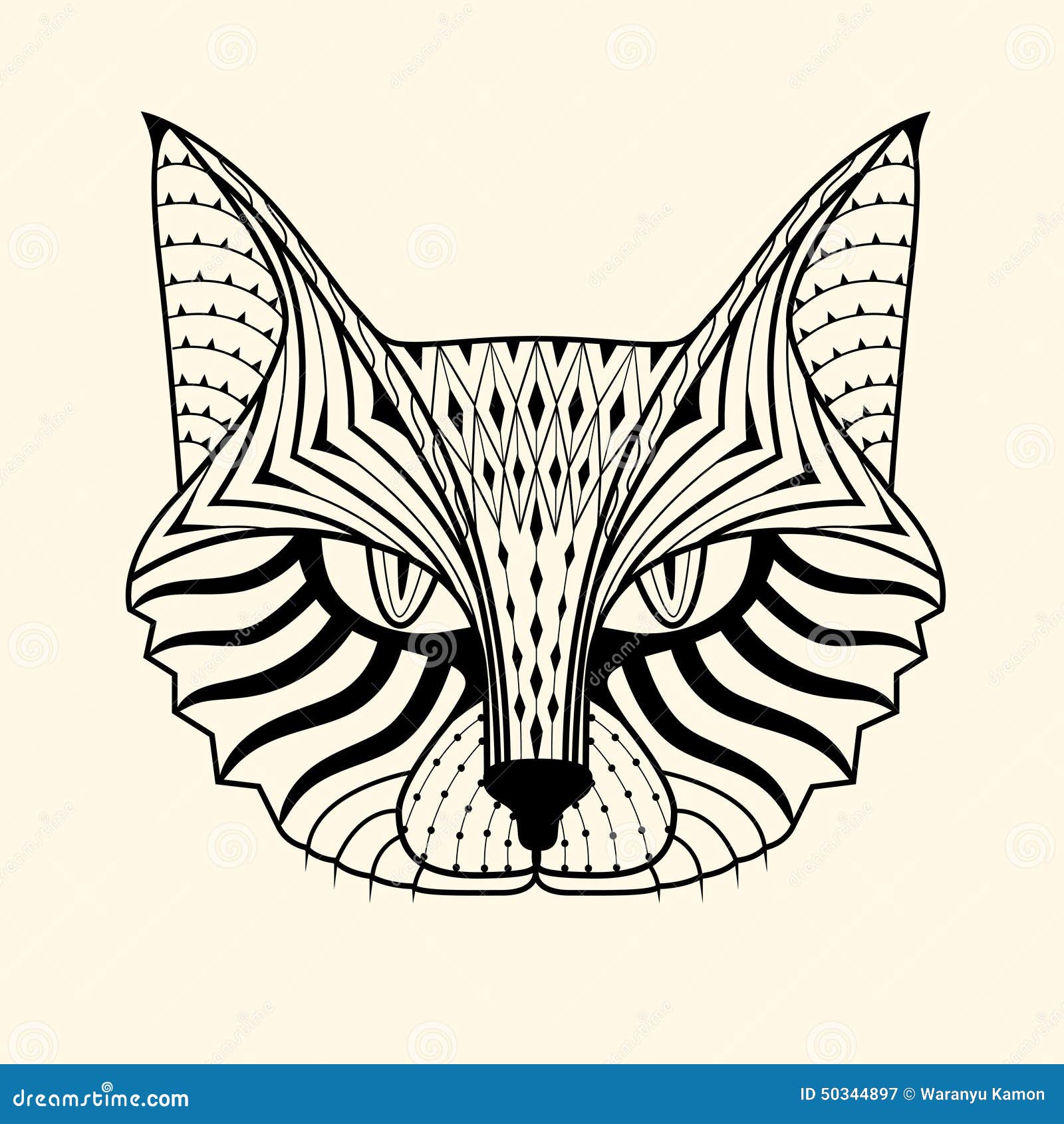 Cat zentangle stock vector. Illustration of fashion, background - 50344897