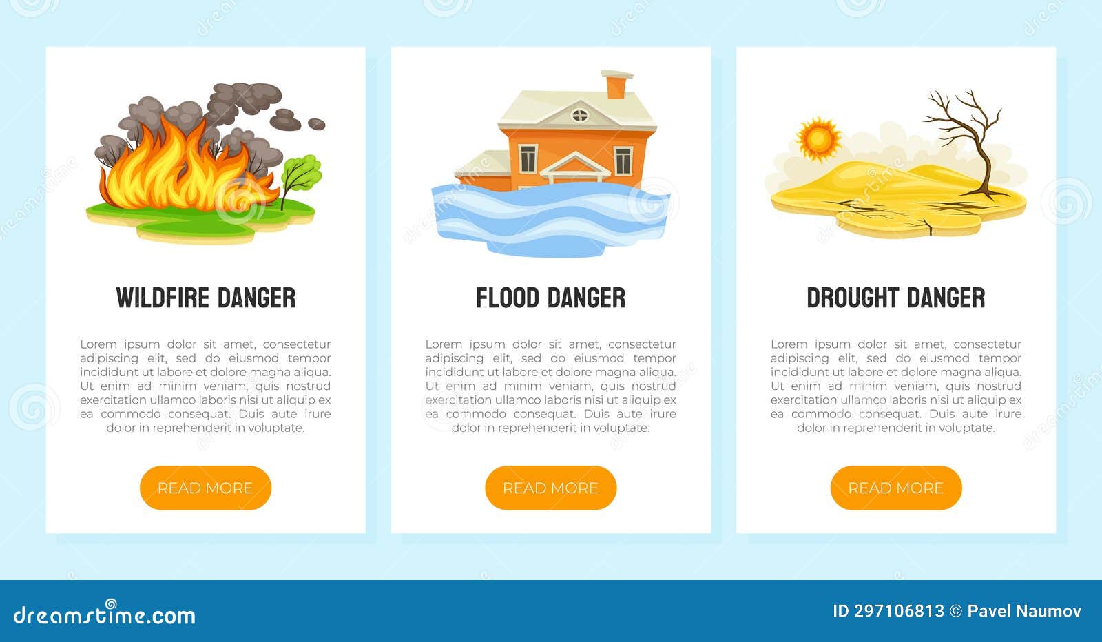 Cataclysm and Natural Disaster Web Banner Design Vector Template Stock ...