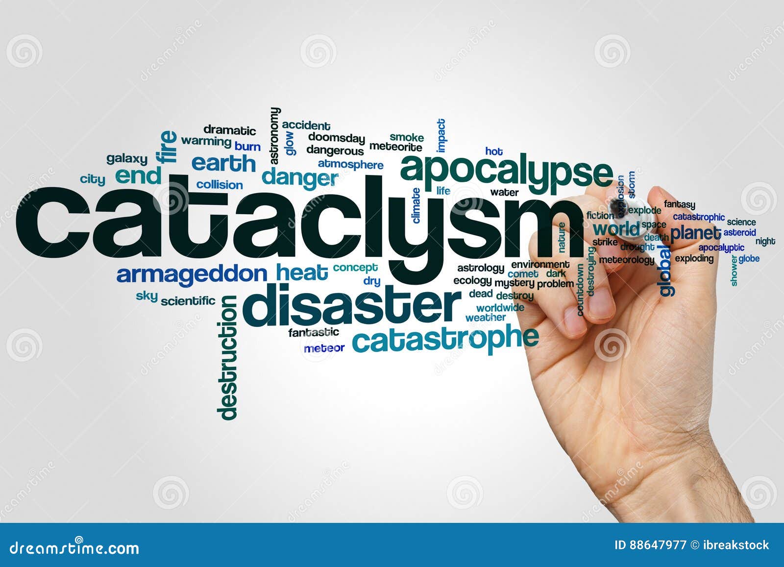 Cataclysm Word Cloud Concept on Grey Background Stock Illustration ...