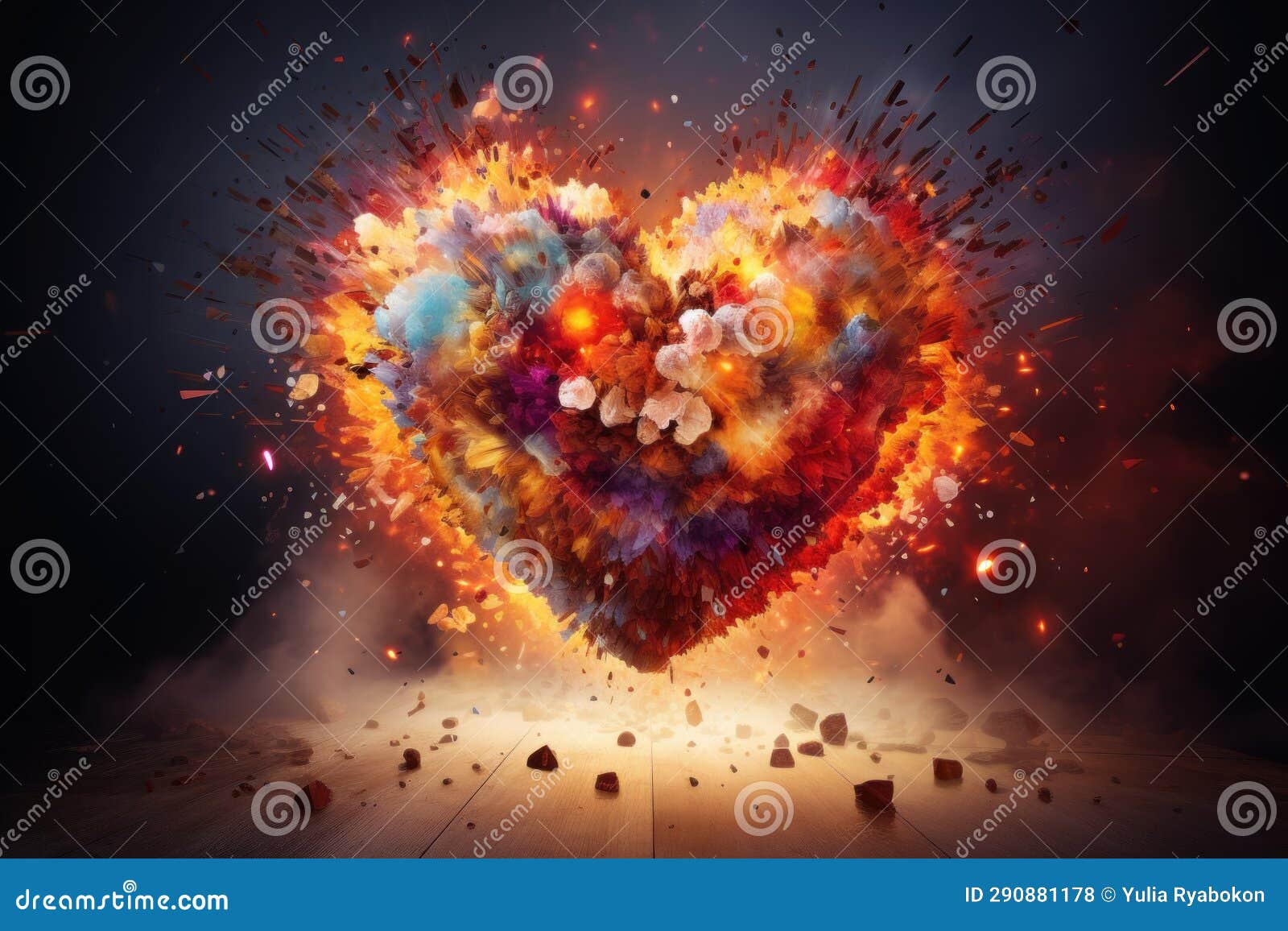 Cataclysmic Heart Explosion. Generate Ai Stock Illustration ...