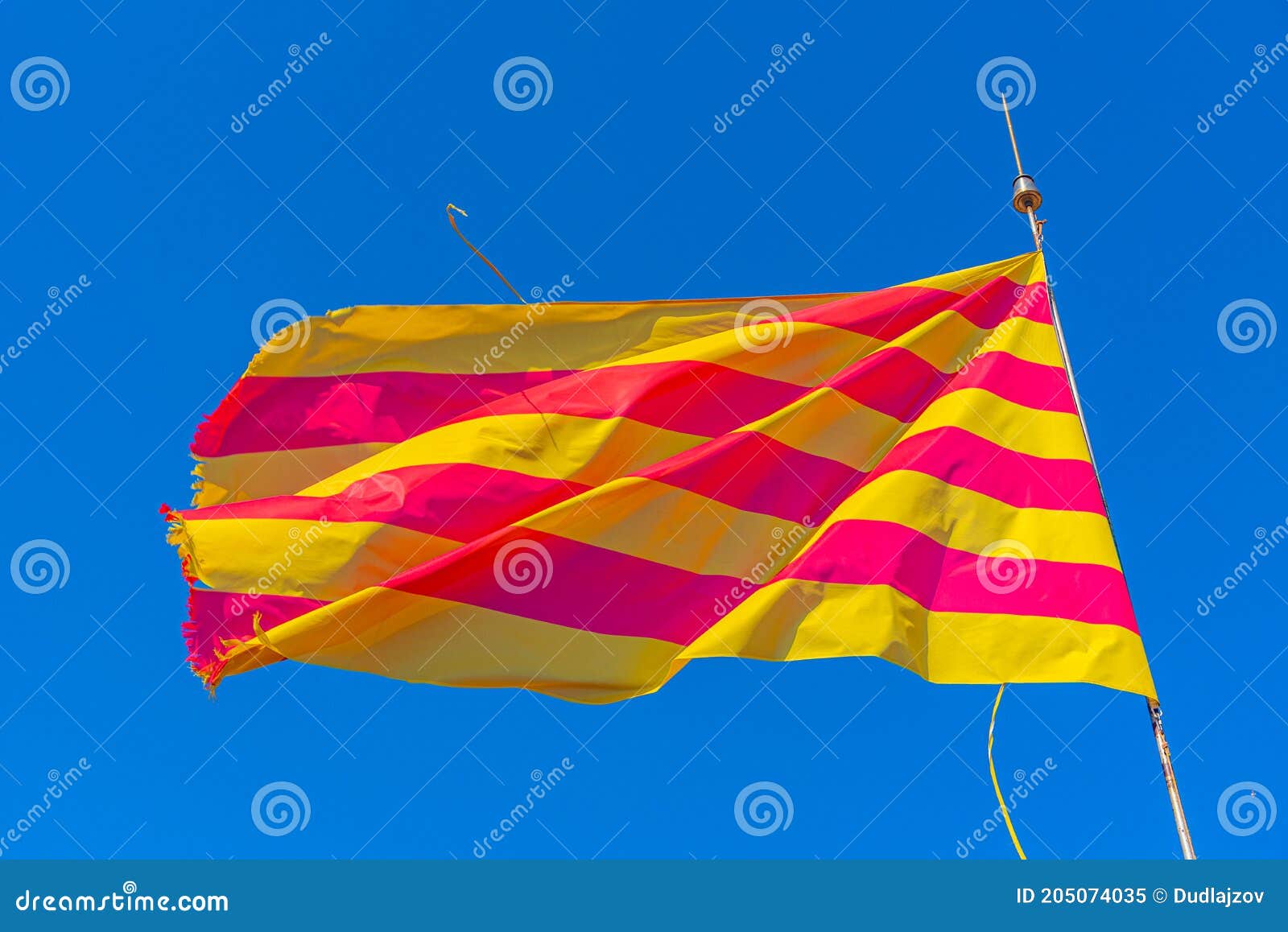 Catalan Flag on Blue Background Stock Image - Image of catalonia ...