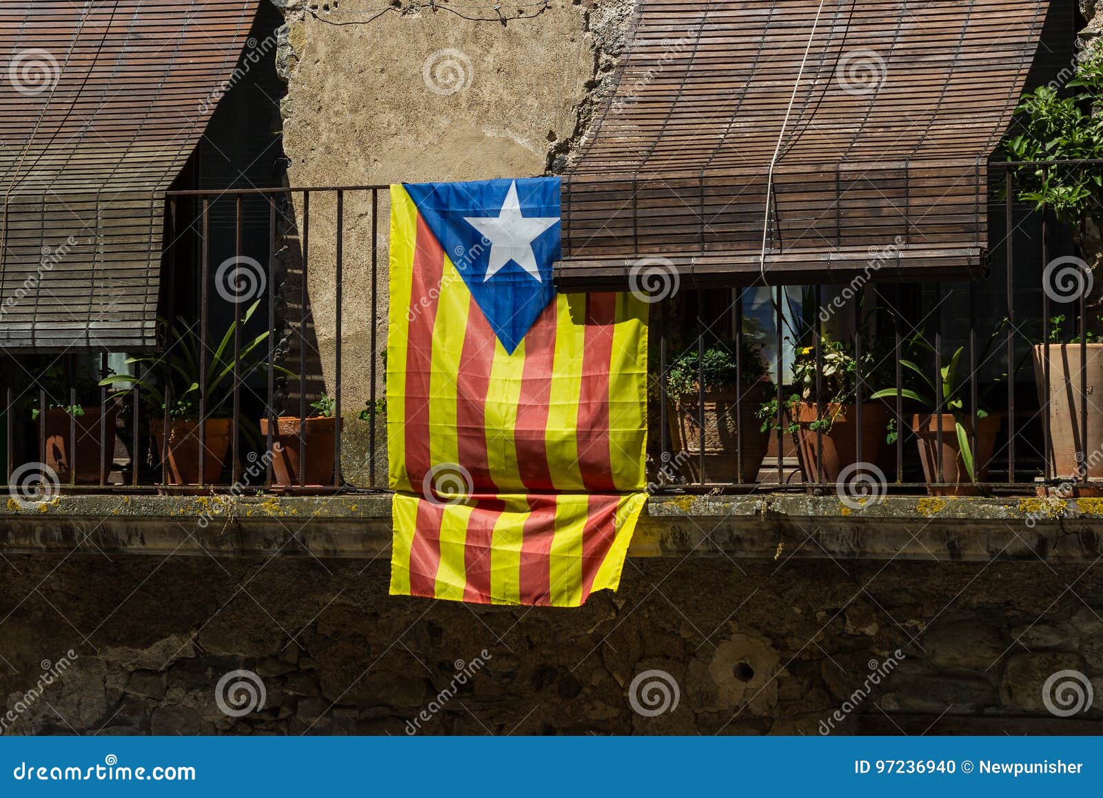 The Catalan flag stock photo. Image of perpignan, house - 97236940