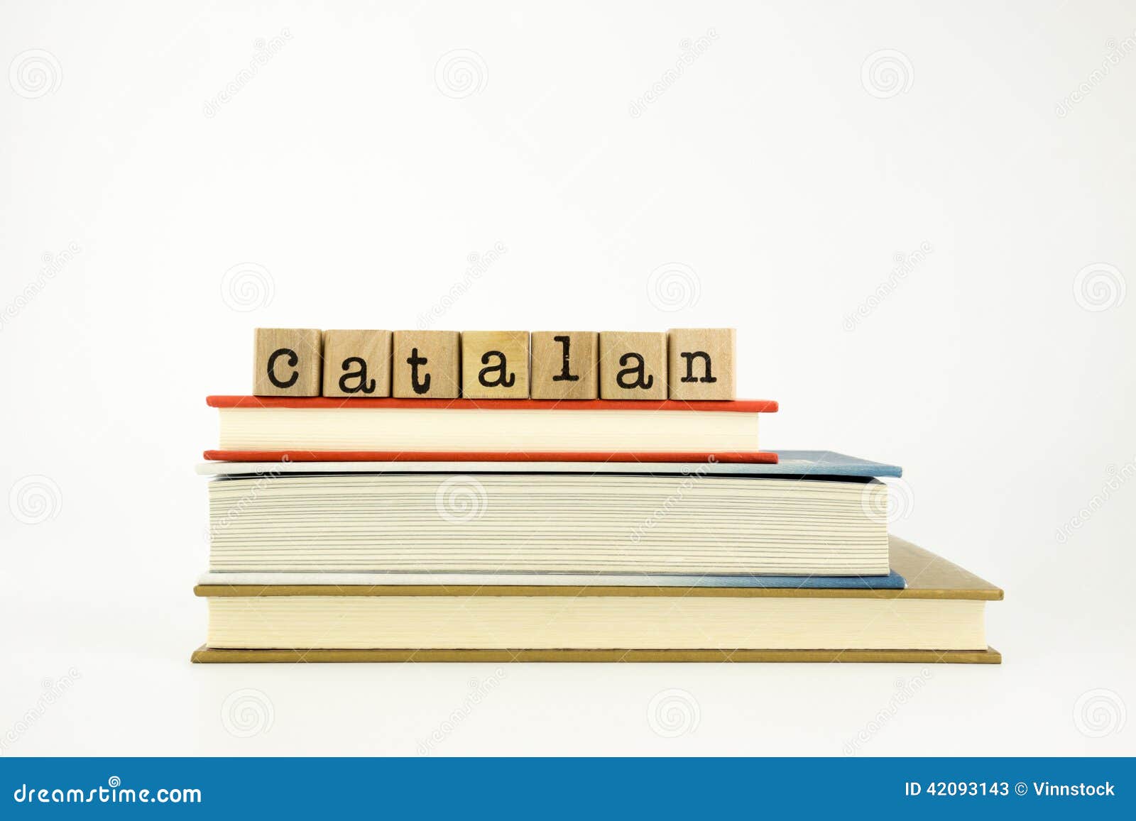Catalan Language Word on Wood Stamps and Books Stock Image - Image of ...