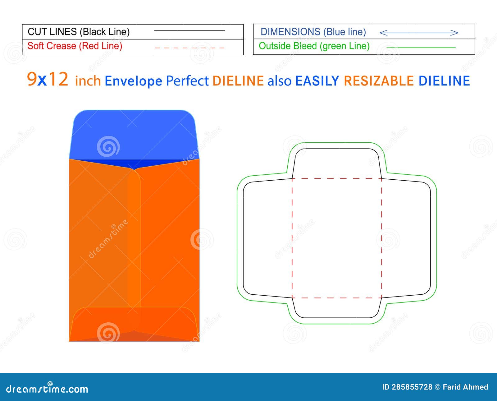 Policy-open End Envelope Or Catalog Envelope 5x4.875inch Dieline ...