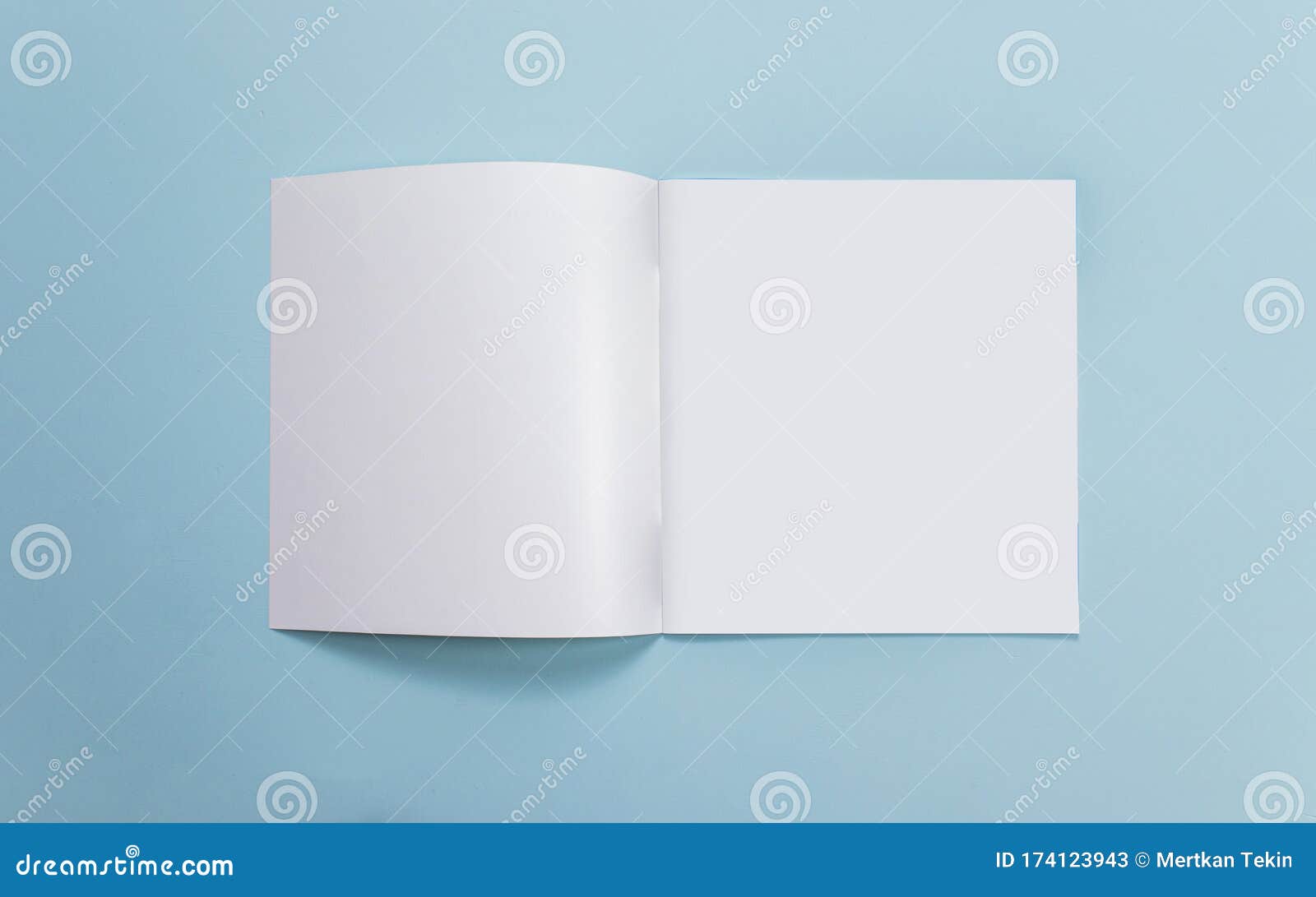 Catalog Mockup, Blue Backdrop, Isolated Background, for Graphic ...