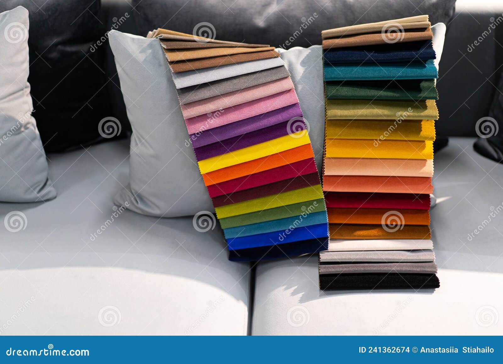 Catalog of Multi-colored Fabric Samples. Textile Industry Background ...