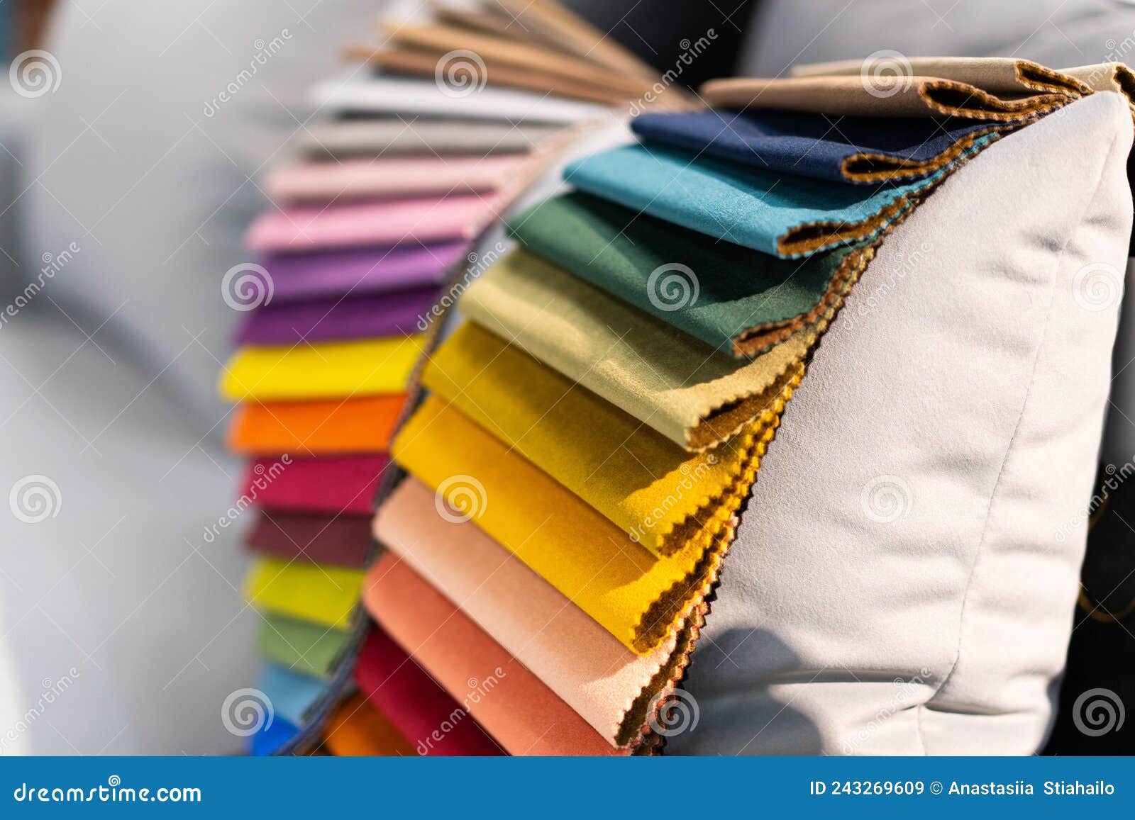 Catalog of Multi-colored Fabric Samples. Textile Industry Background ...