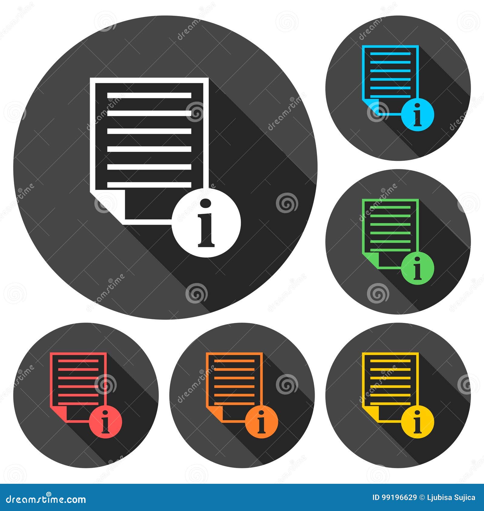 Catalog Vector Icons Set with Long Shadow Stock Vector - Illustration ...