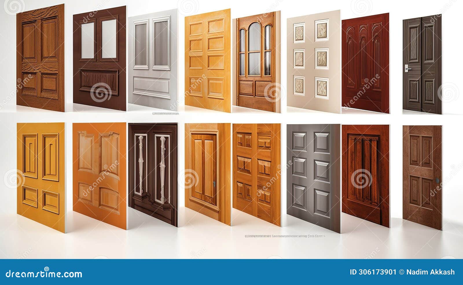 Catalog of Wooden Doors Isolated on White. Interior Design and C Stock ...