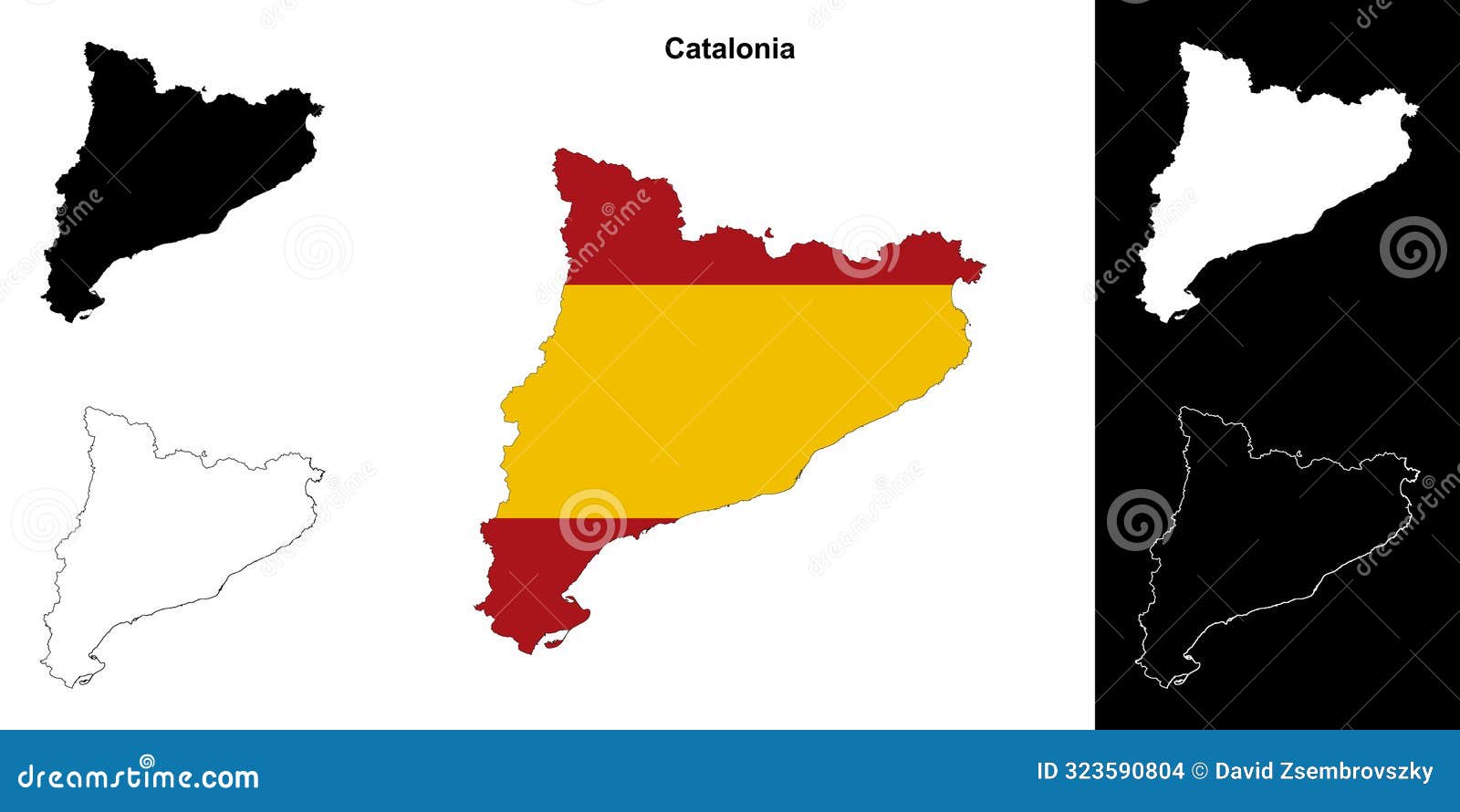 Catalonia outline map stock vector. Illustration of icon - 323590804